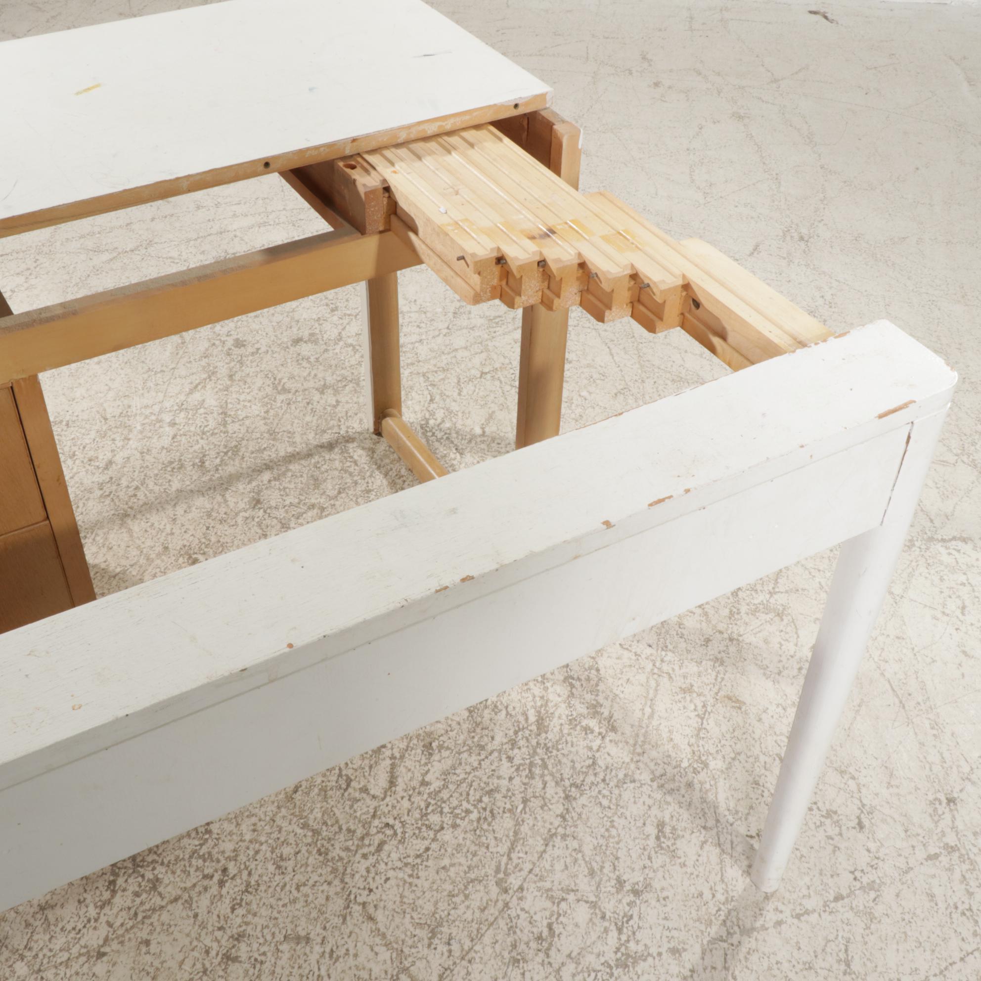 Saginaw Furniture Shops Painted and Natural Finish Articulating Desk ...