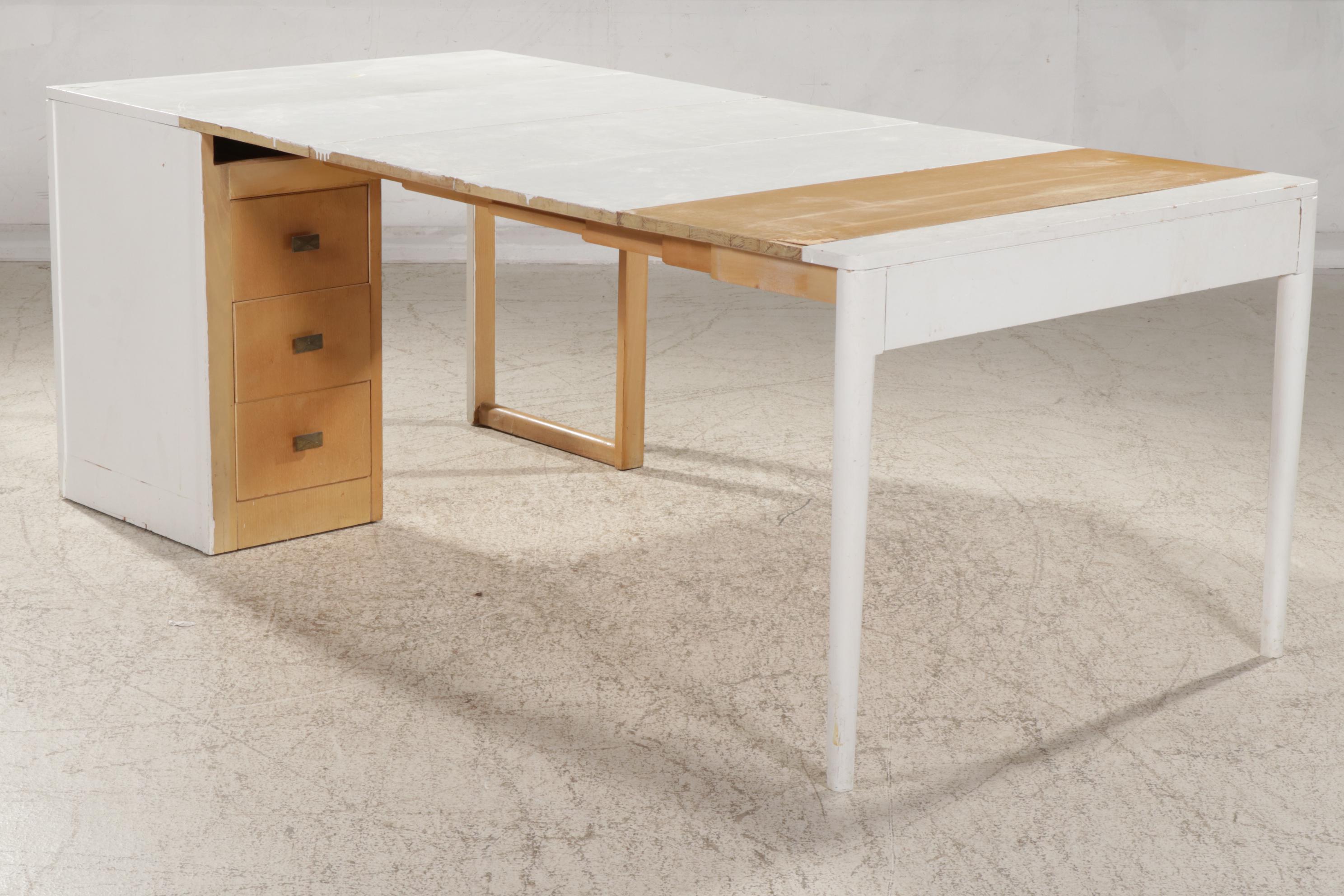 Saginaw Furniture Shops Painted and Natural Finish Articulating Desk ...