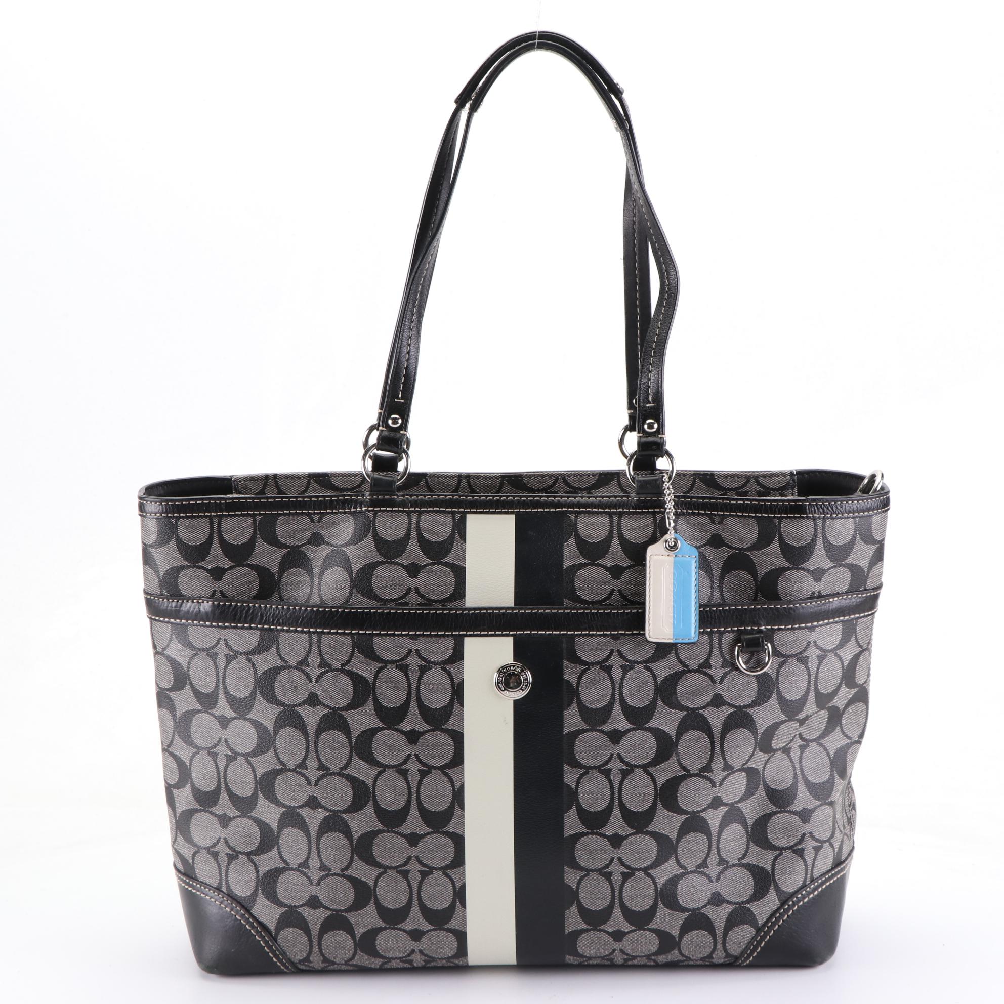 Coach Tote Bag Trio in Signature Canvas, Coated Canvas, and Tan Leather ...