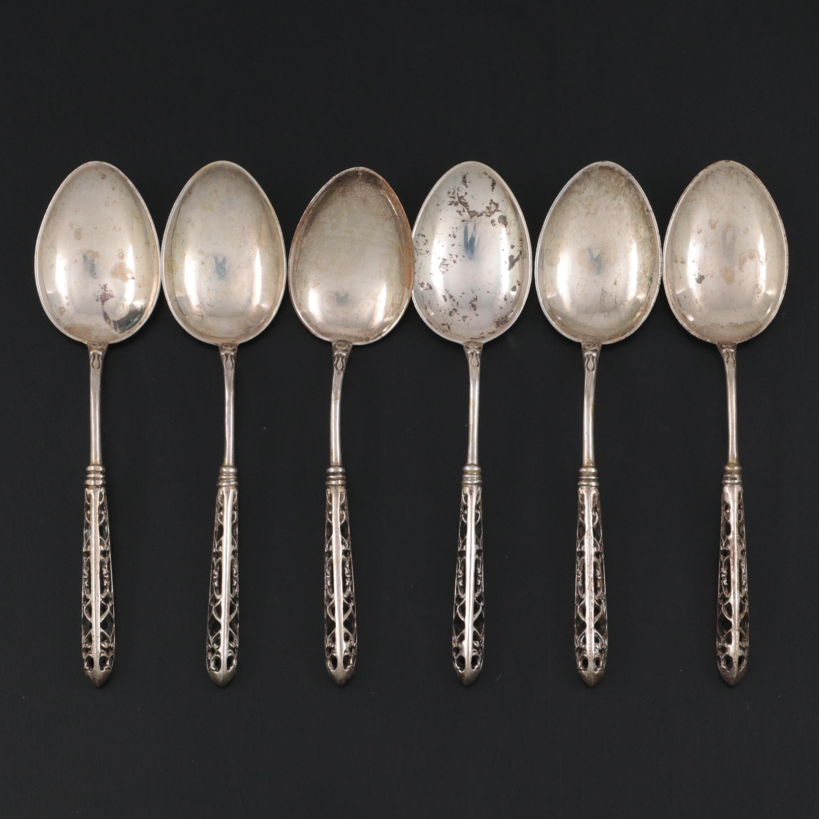 German 835 Silver Reticulated Demitasse Spoons | EBTH