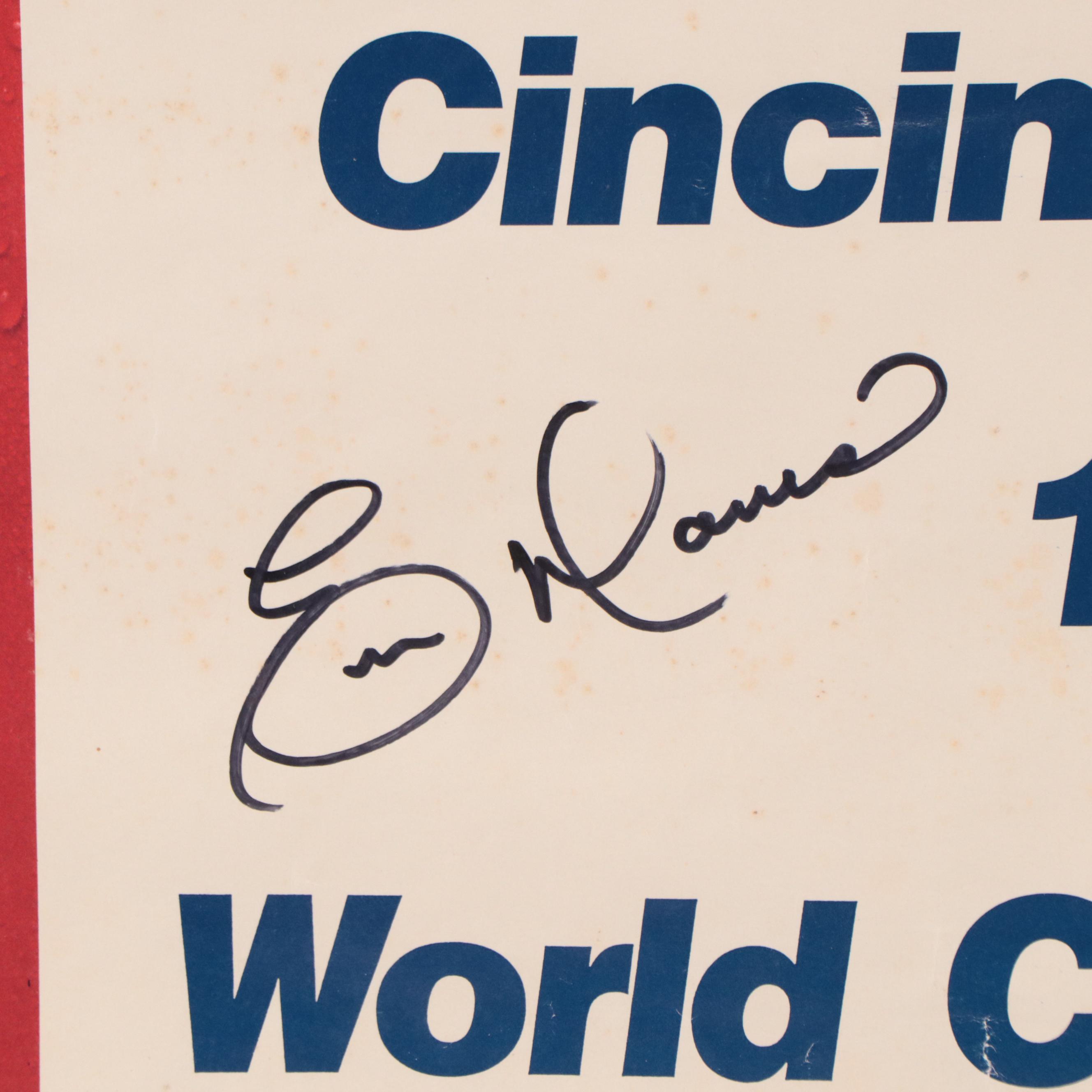 Eric Davis and Norm Charlton Signed Cincinnati Reds 1990 World ...