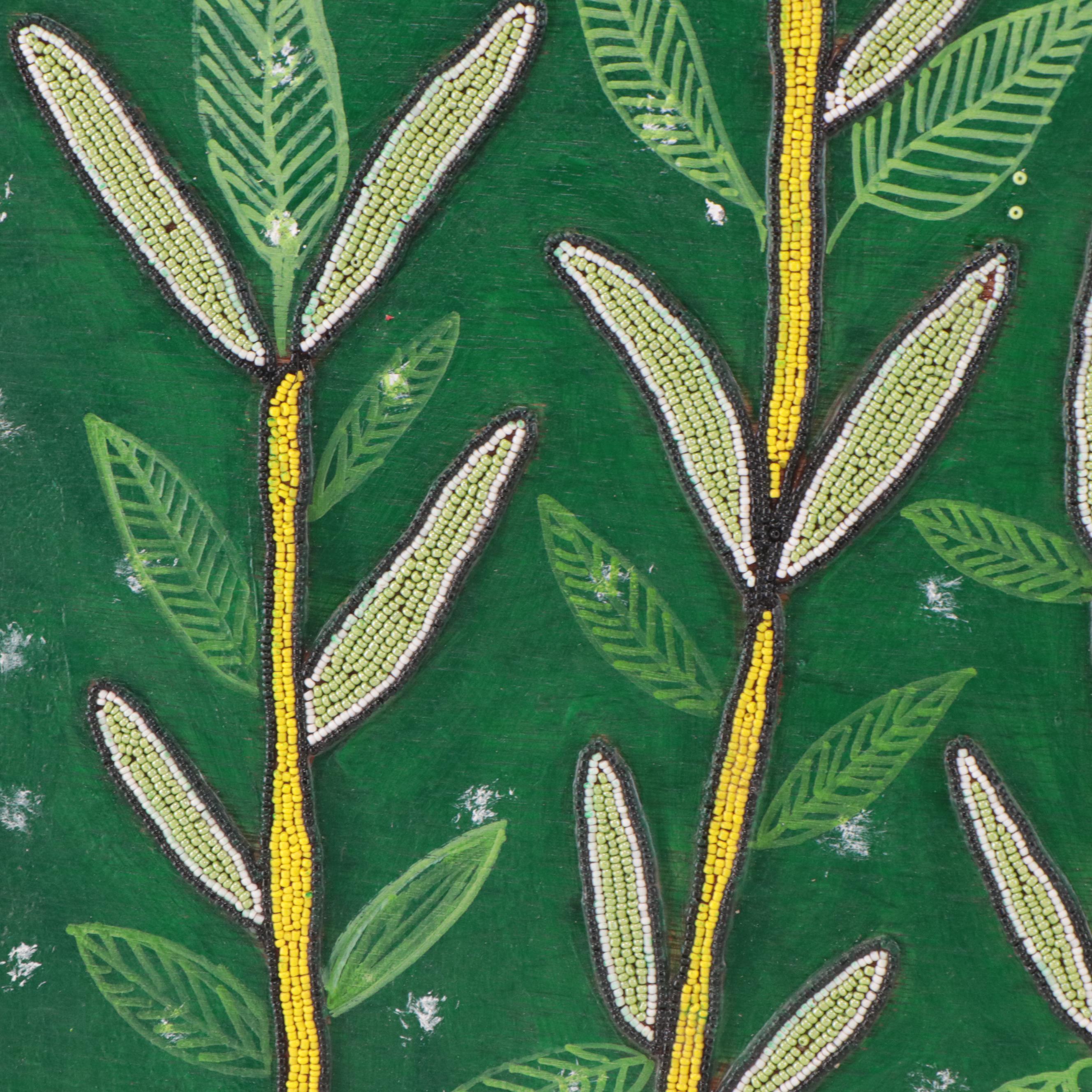 Lanre Buraimoh Stylized Mixed Media Botanical Painting, 2019 | EBTH