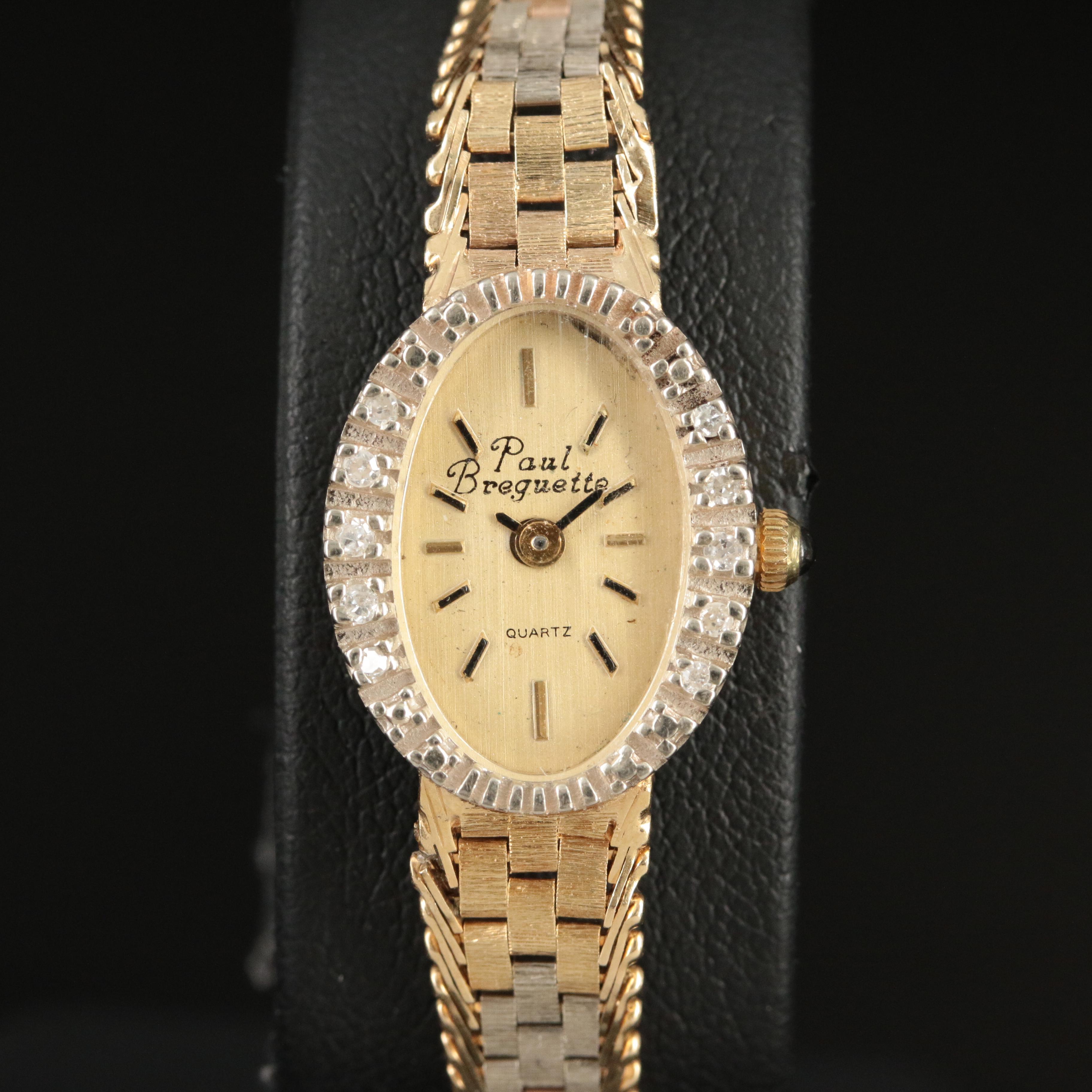 14K and Diamond Paul Breguette Quartz Wristwatch | EBTH