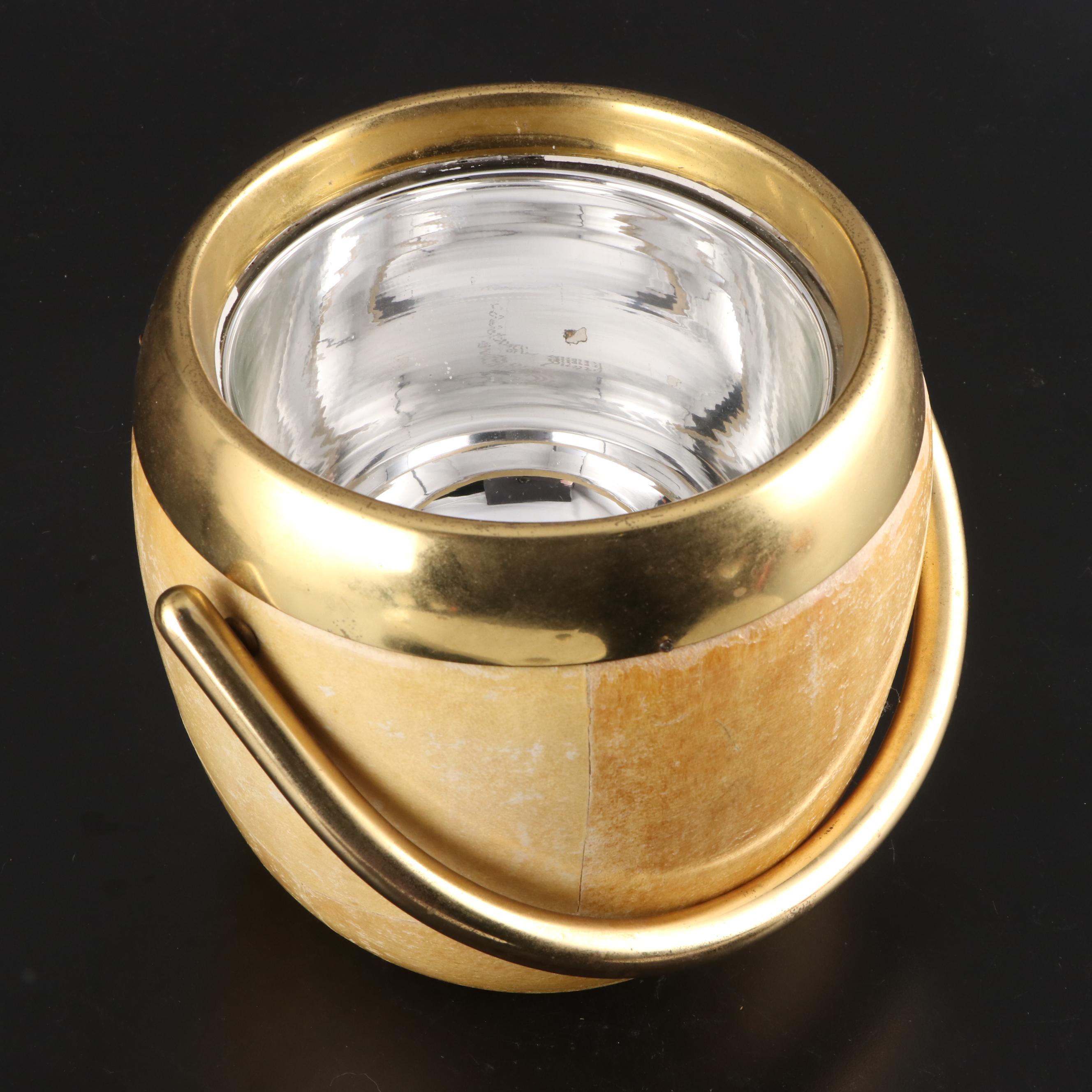 Thermos Brass Bound Ice Bucket with Marble Charcuterie Board | EBTH