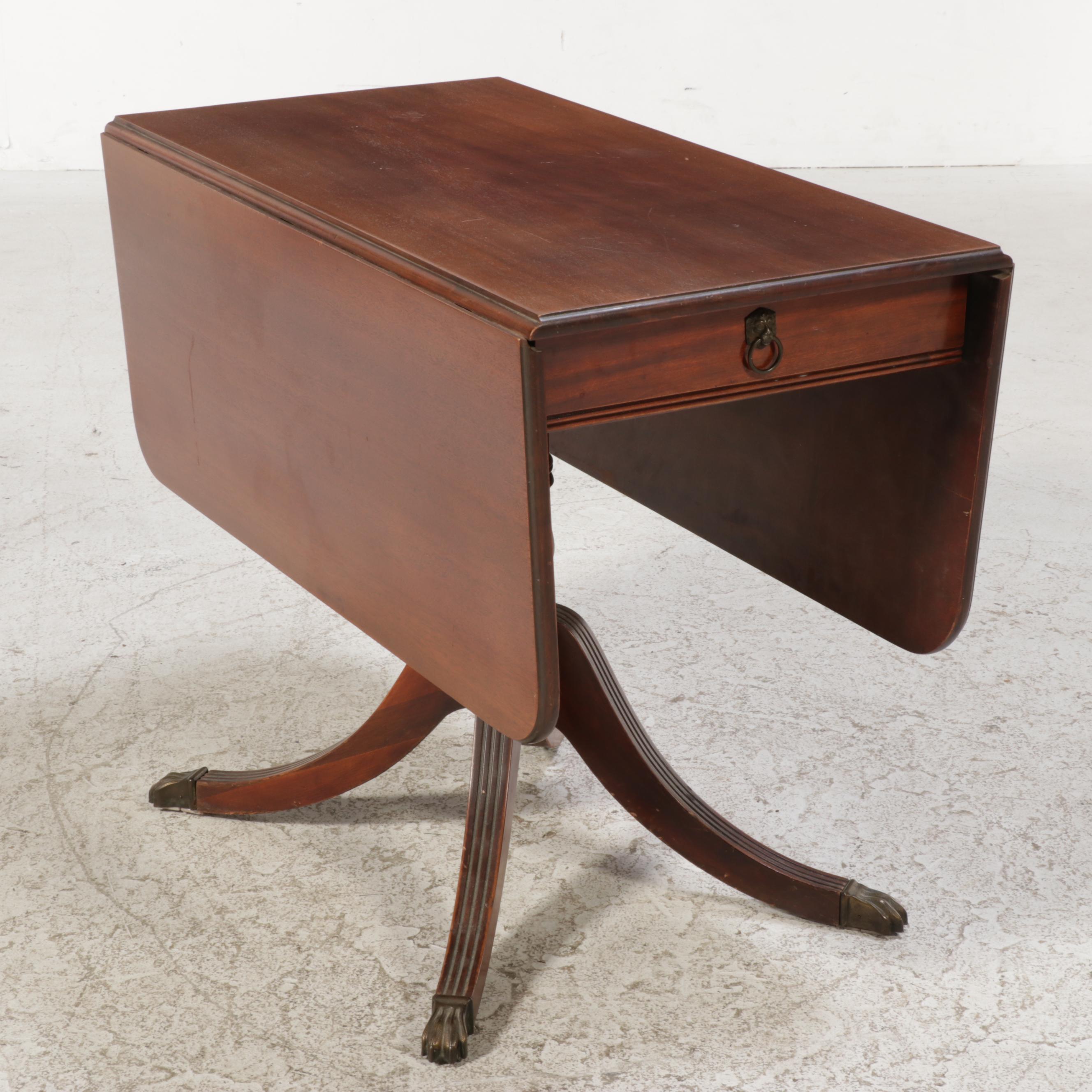 Brandt Regency Style Mahogany Drop Leaf Table, Mid-20th Century | EBTH