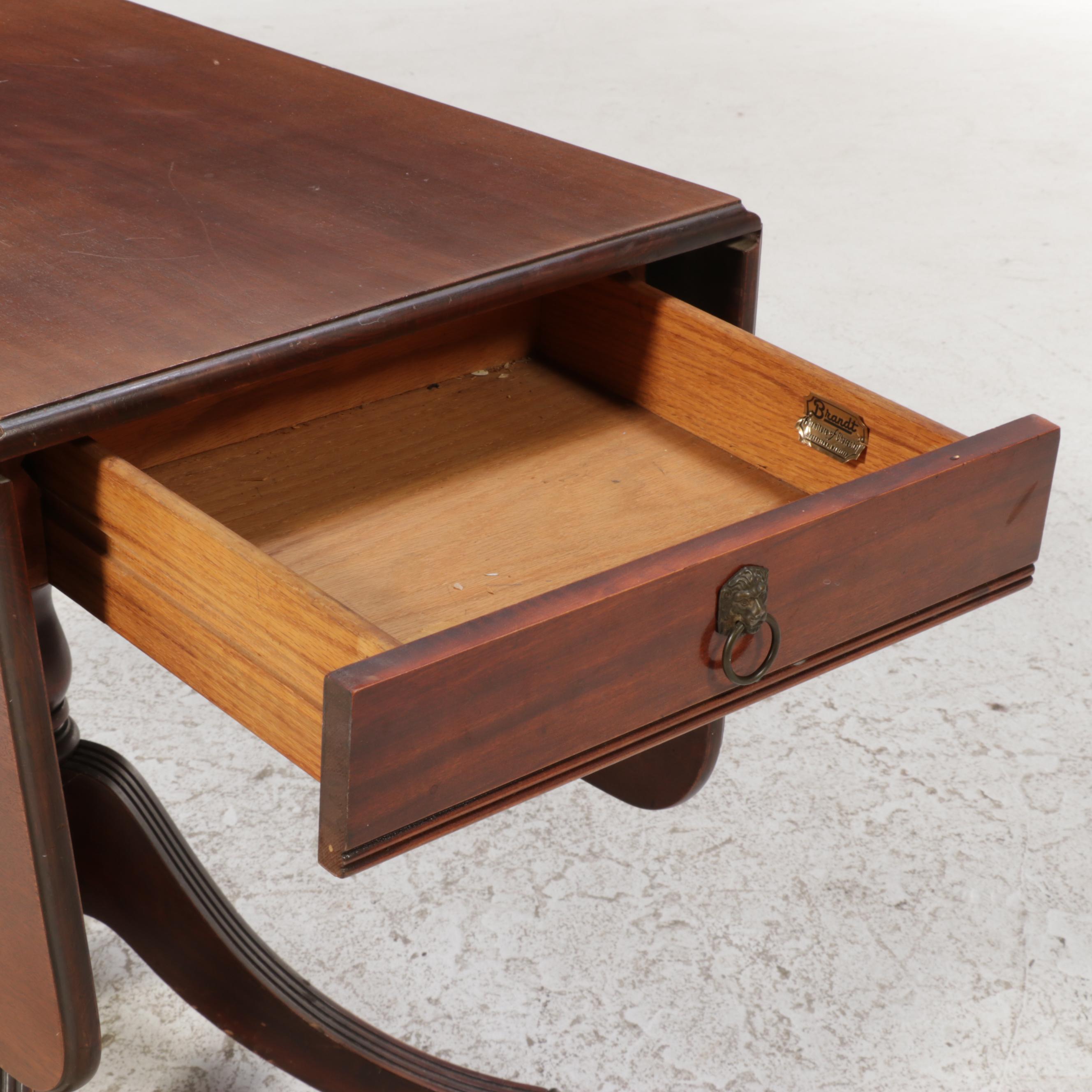Brandt Regency Style Mahogany Drop Leaf Table, Mid-20th Century | EBTH