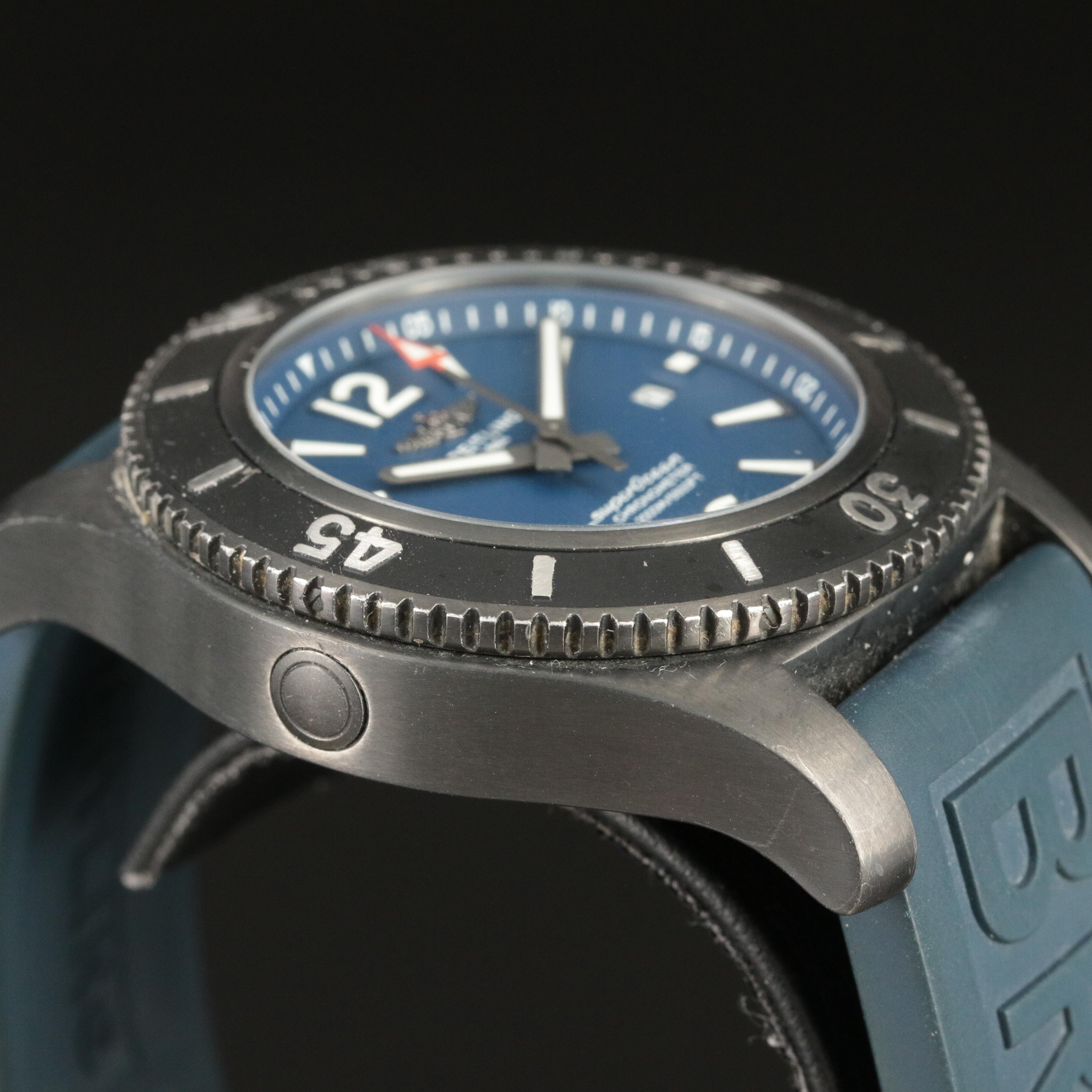 Breitling SuperOcean 46 Black Steel 2000M Blue Automatic Wristwatch | EBTH