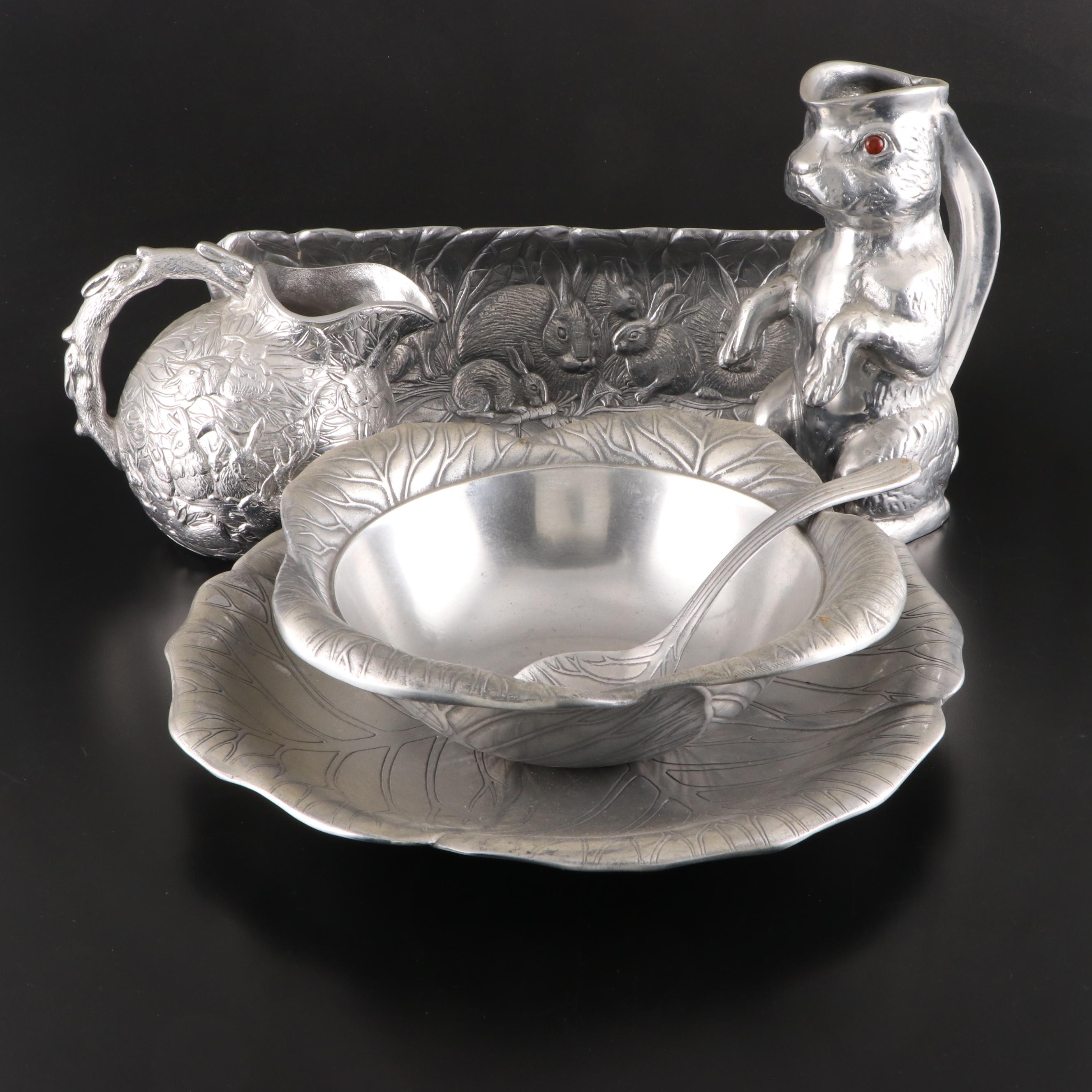 Arthur Court Aluminum "Cabbage" and "Bunny" Serveware | EBTH
