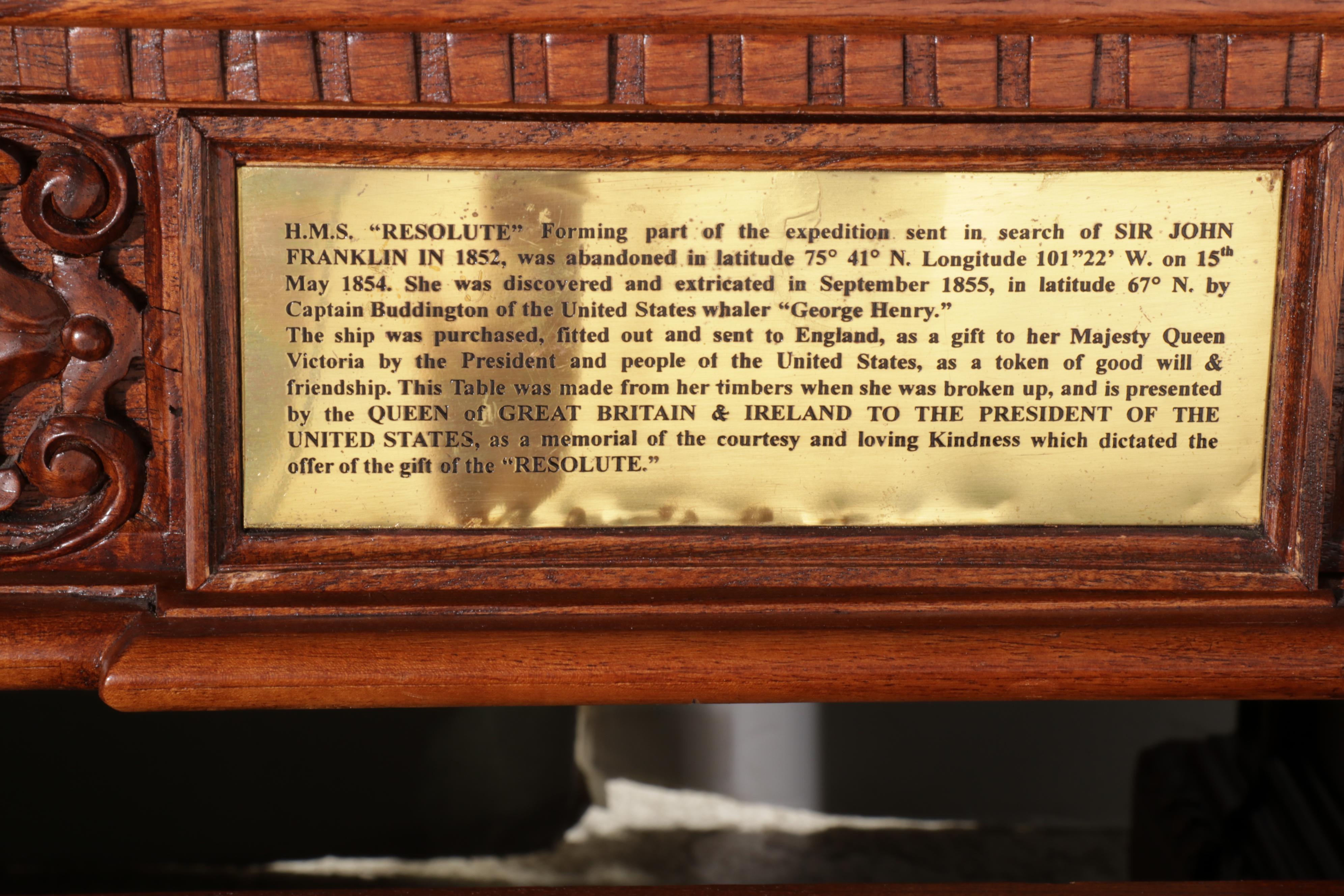 Replica HMS Resolute Carved Hardwood Desk | EBTH