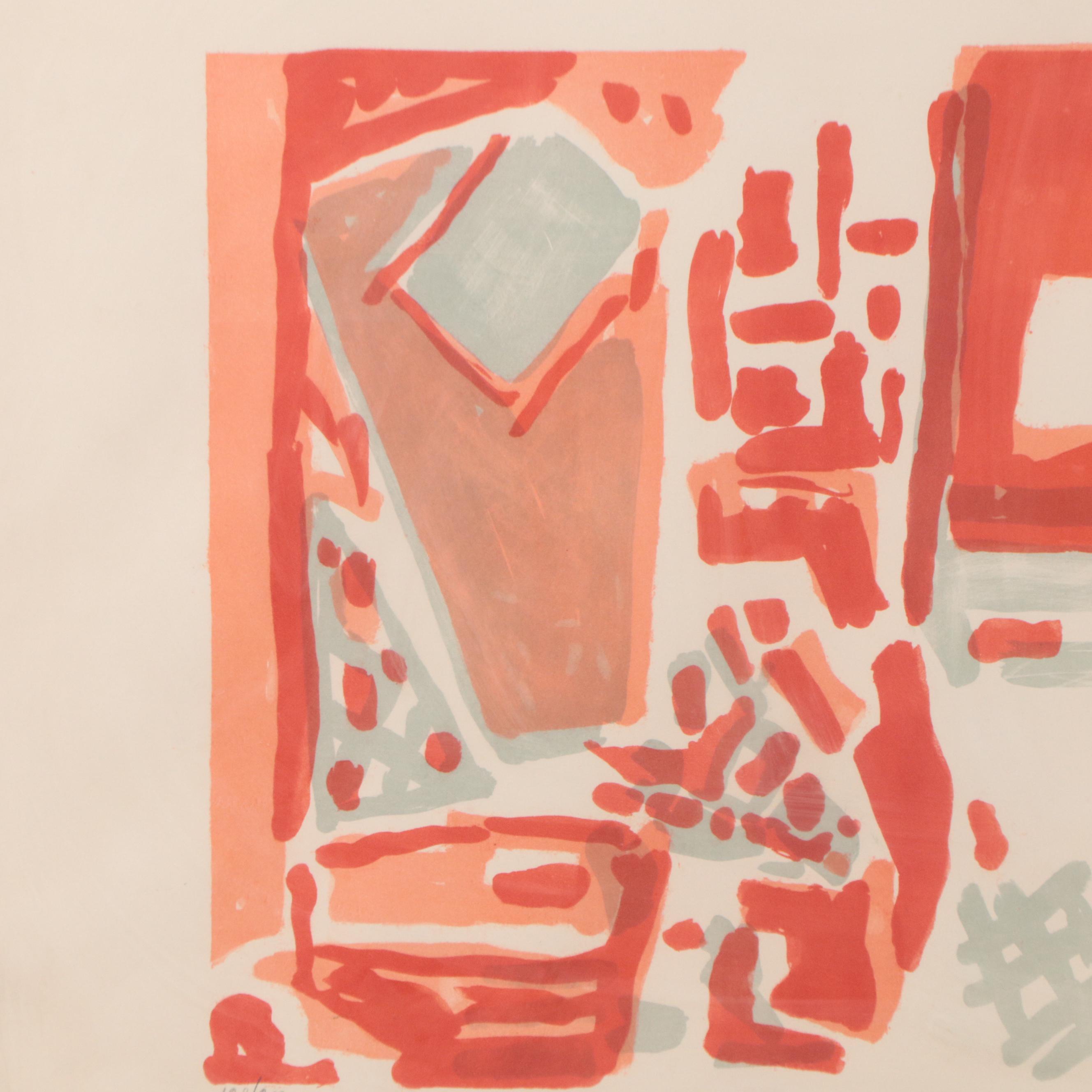 Joseph Zaritsky Abstract Lithograph "A Gift for the Israel Museum ...