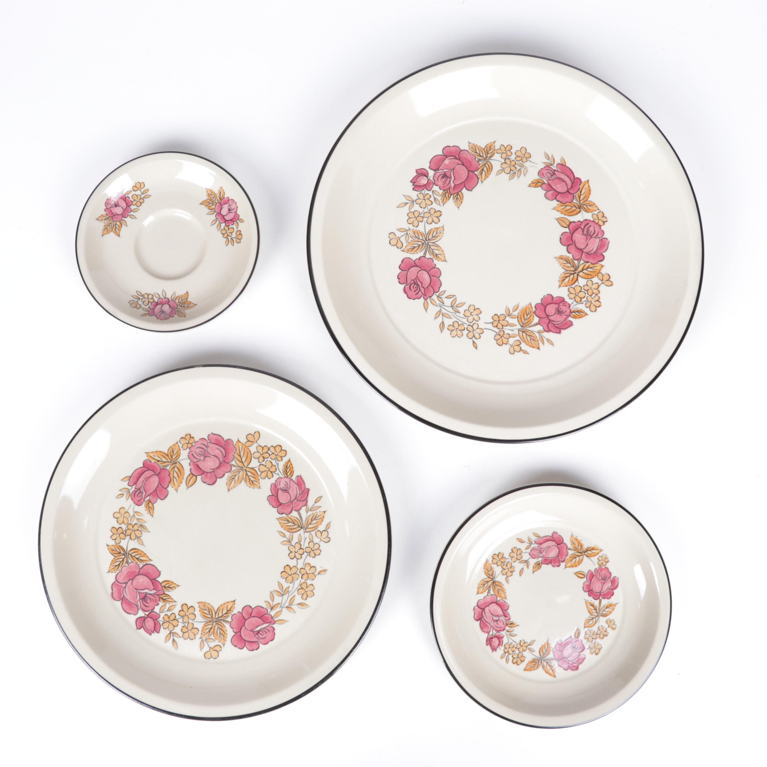 Fashion Manor "Plum Rose" Stoneware Dinnerware | EBTH