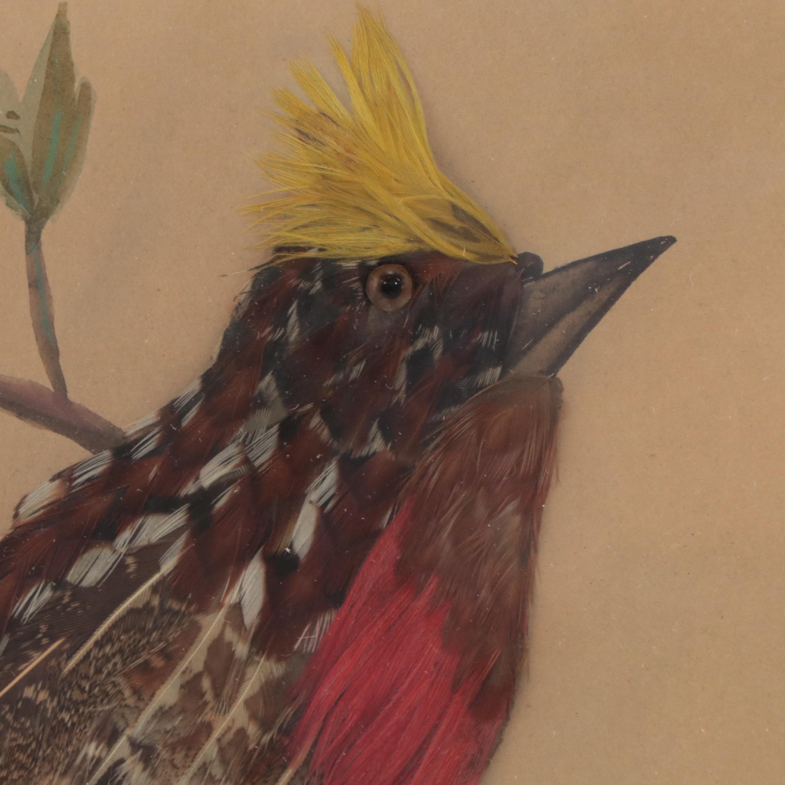 Bird Motif Featherwork Watercolor Paintings | EBTH