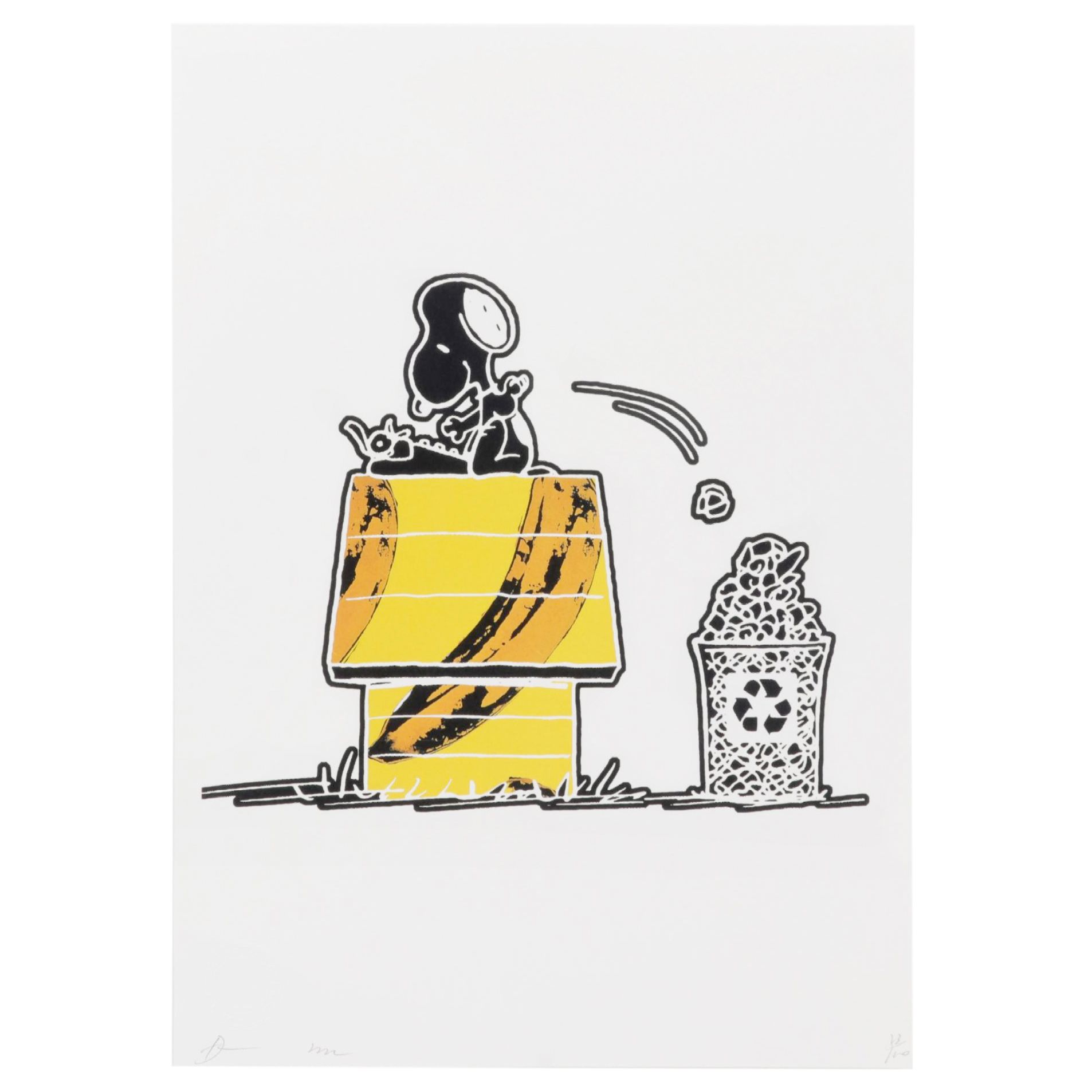 Death NYC Pop Art Graphic Print of Snoopy and Andy Warhol Motifs | EBTH