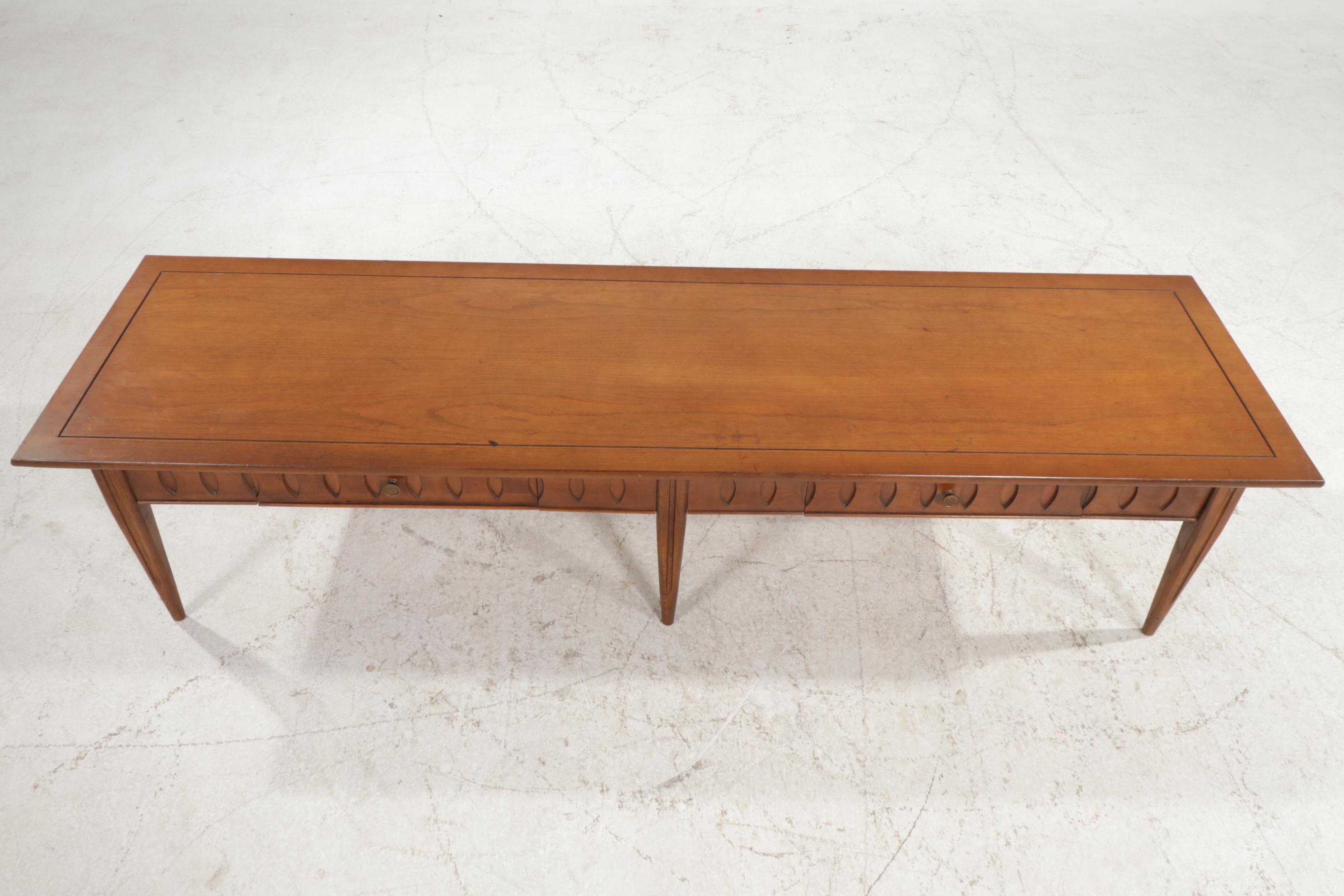 Bassett Mid Century Modern Pecan Coffee Table | EBTH