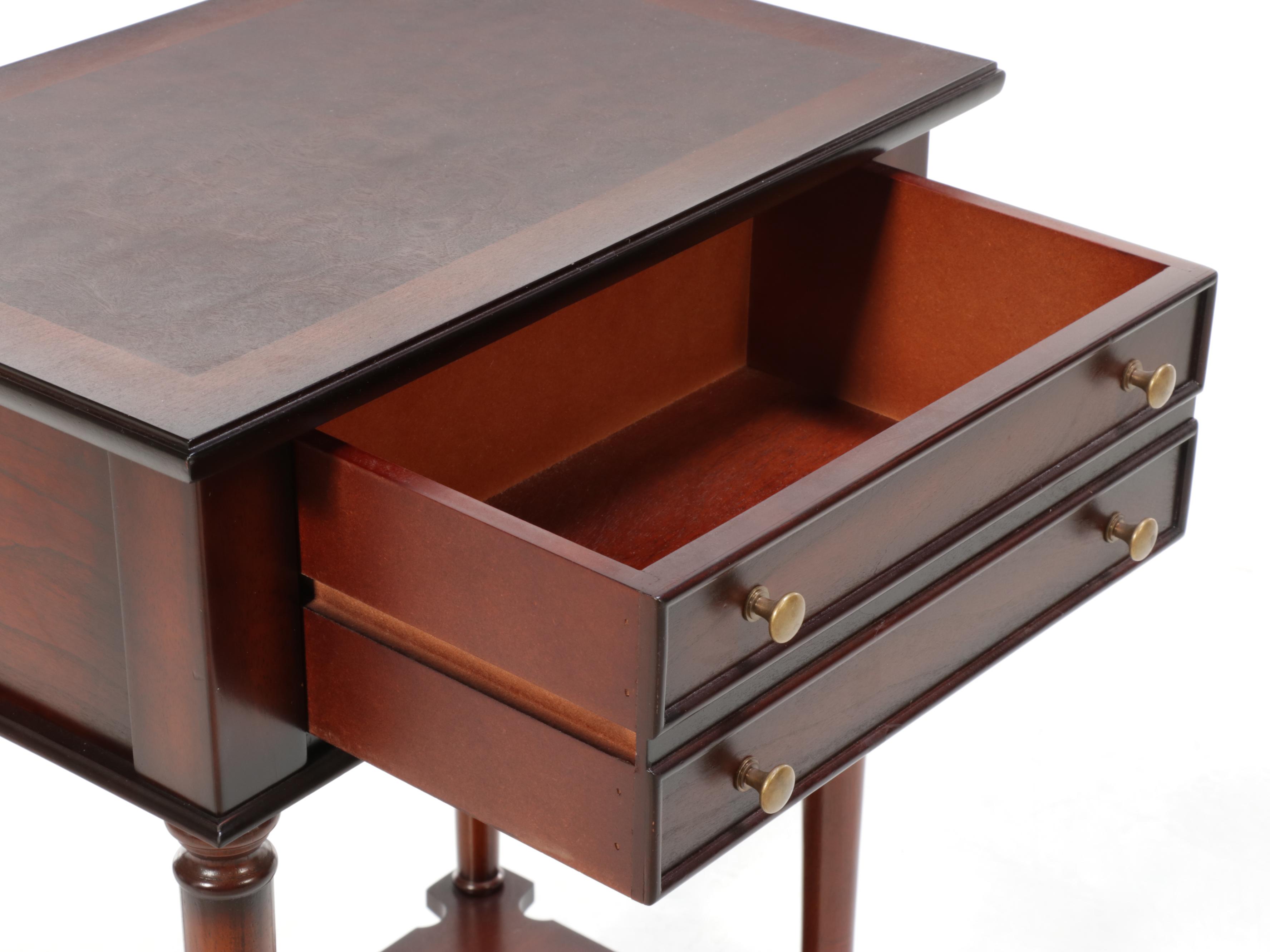 The Bombay Company Federal Style Side Table in Burlwood Finish | EBTH