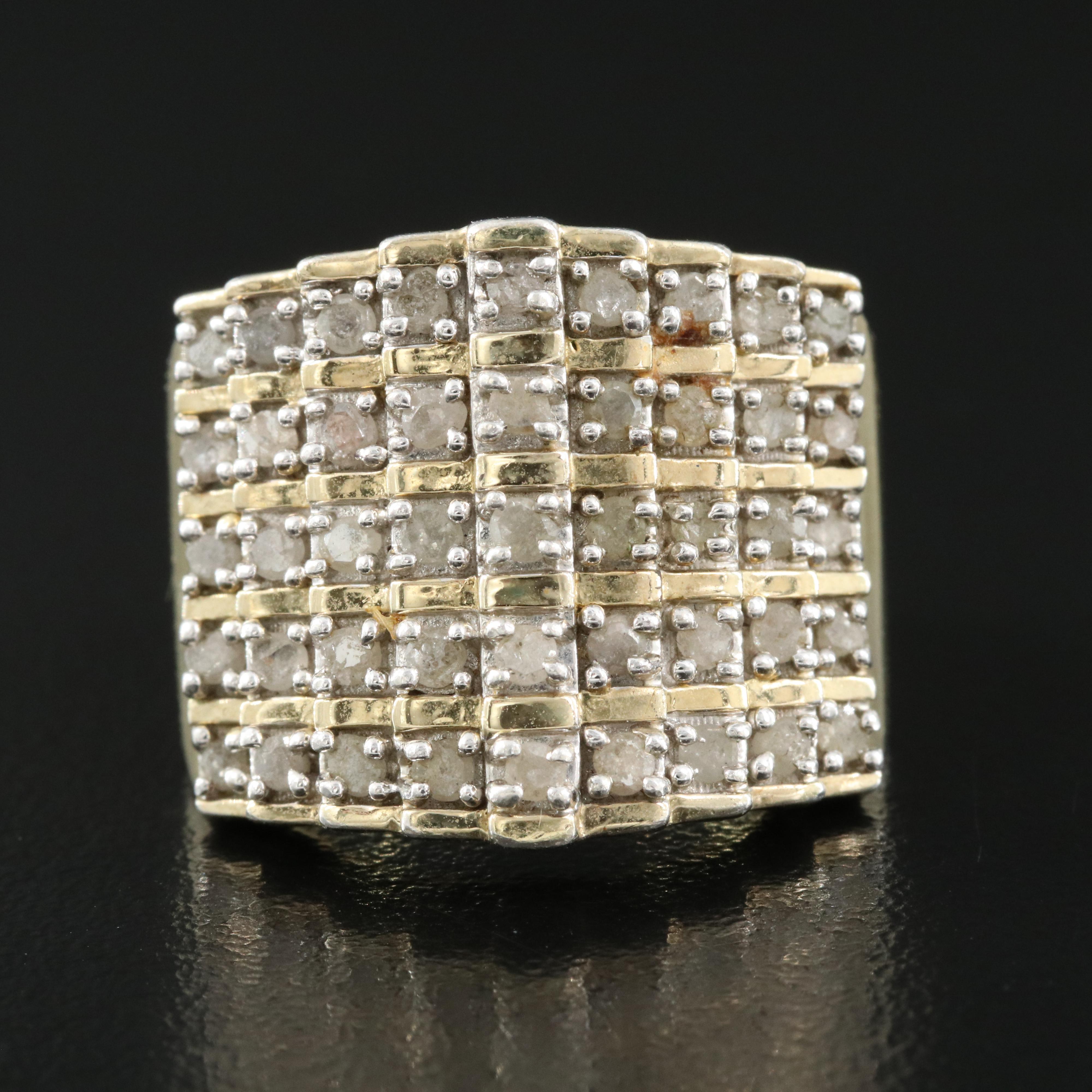 Sterling Diamond Stepped Ring | EBTH