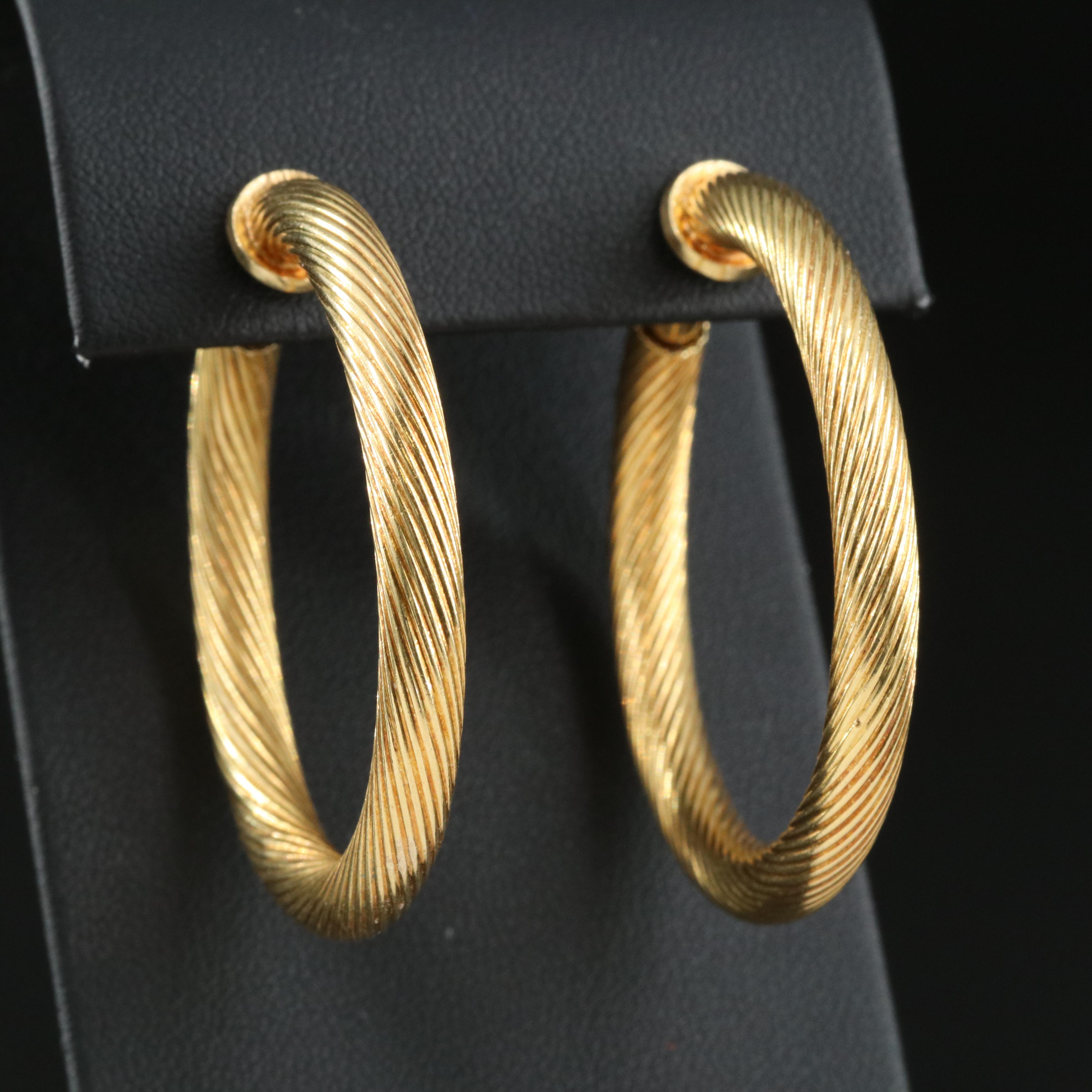 18K Cable Hoops | EBTH