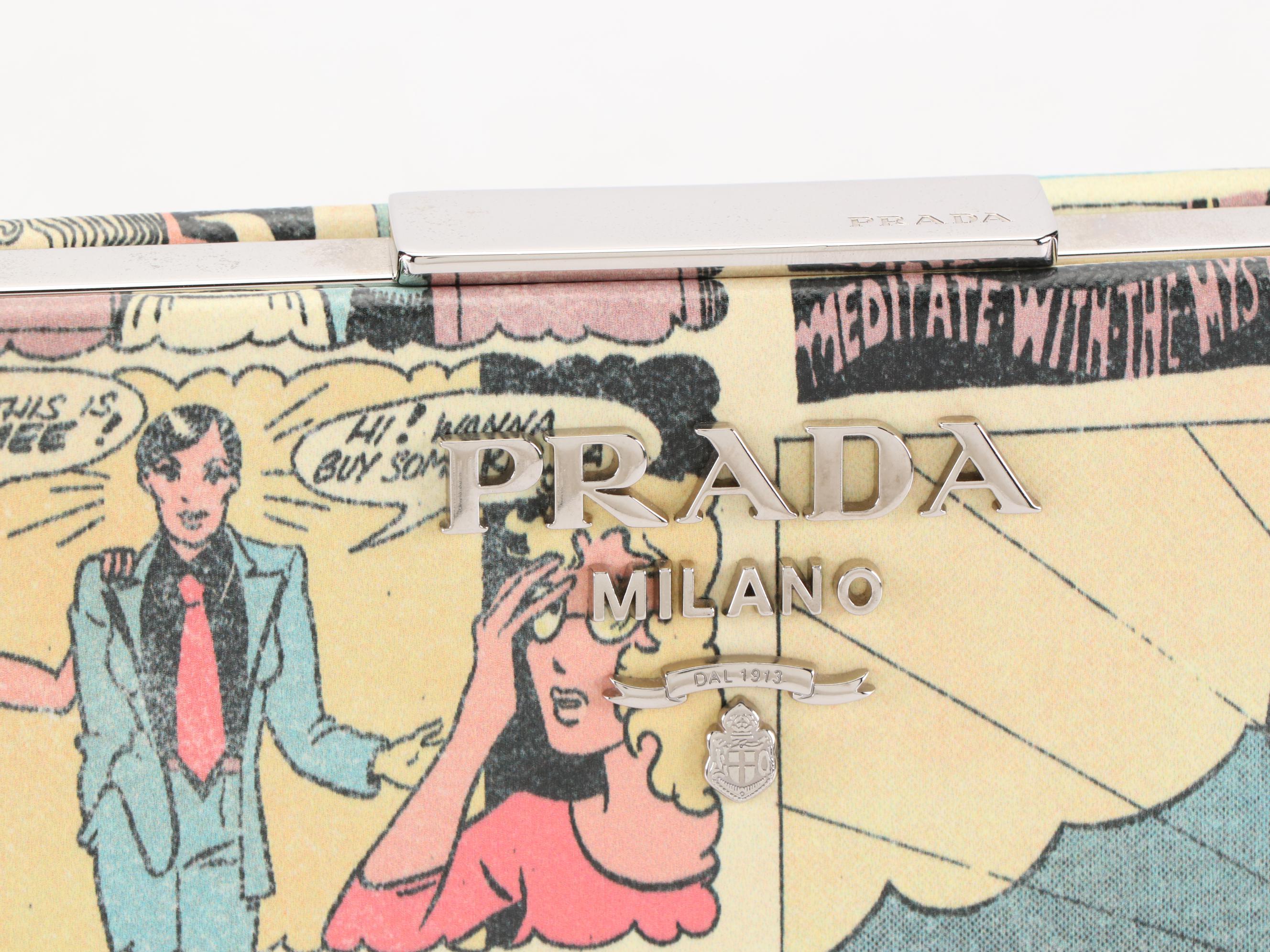 Prada Comic Book Crossbody Bag in Printed Saffiano and Smooth Leather ...