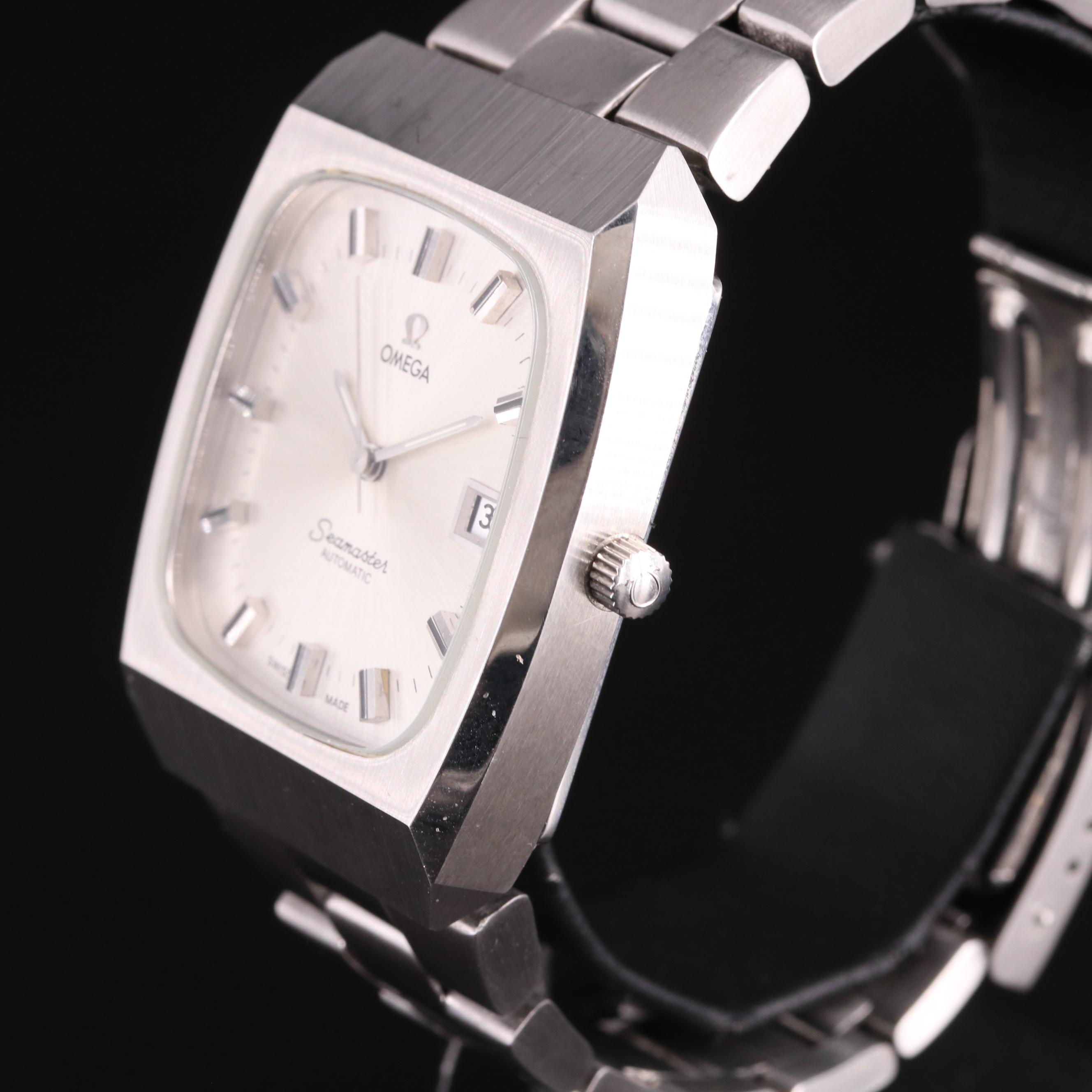 1974 Omega "Big Square" Seamaster Stainless Steel Wristwatch | EBTH