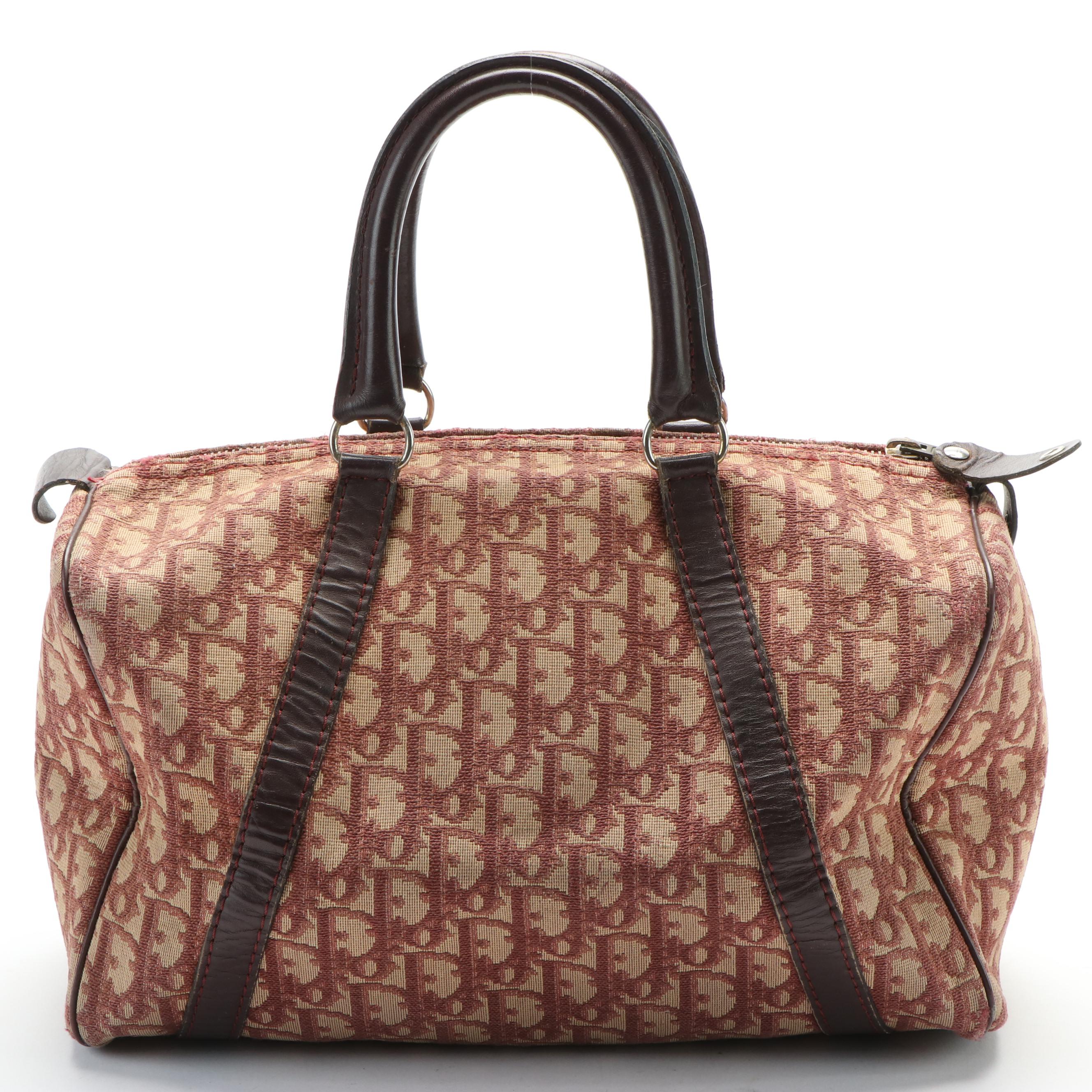 Dior Burgundy Monogram Trotter Boston Bag | EBTH
