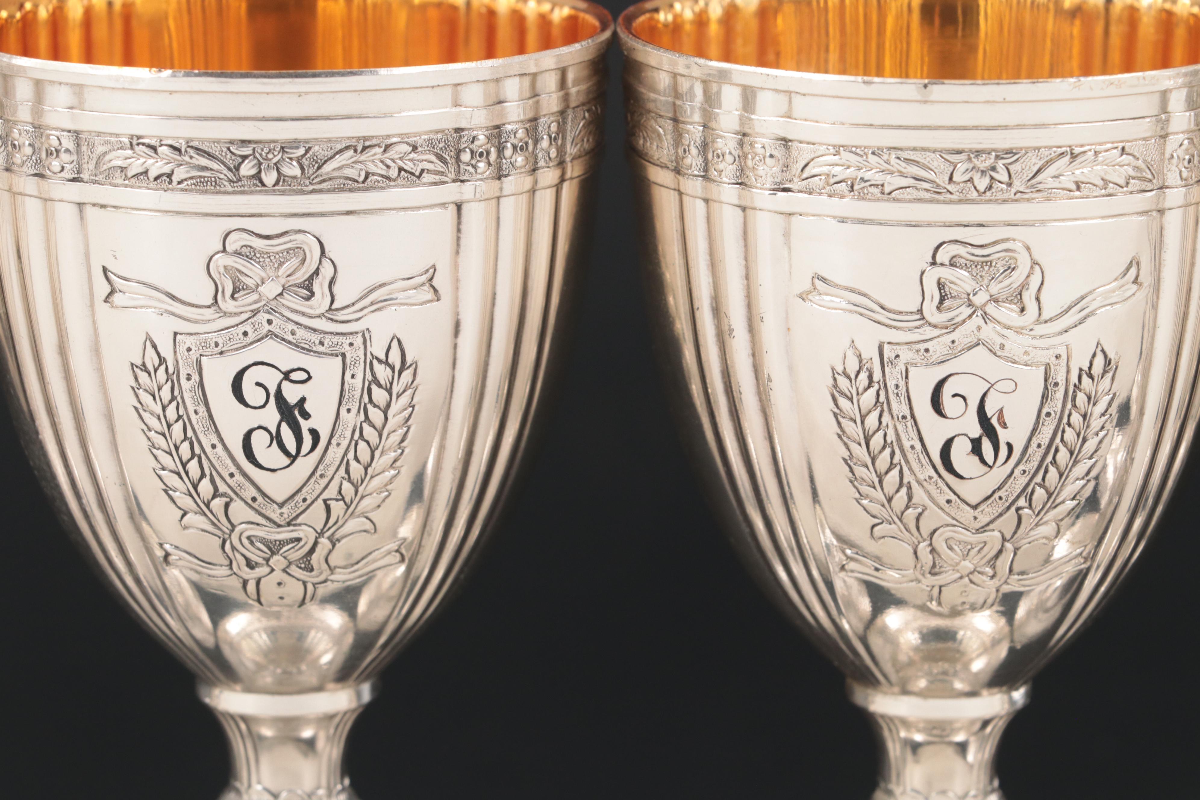 Corbell & Co. Monogrammed Silver Plate Goblets, 20th Century | EBTH