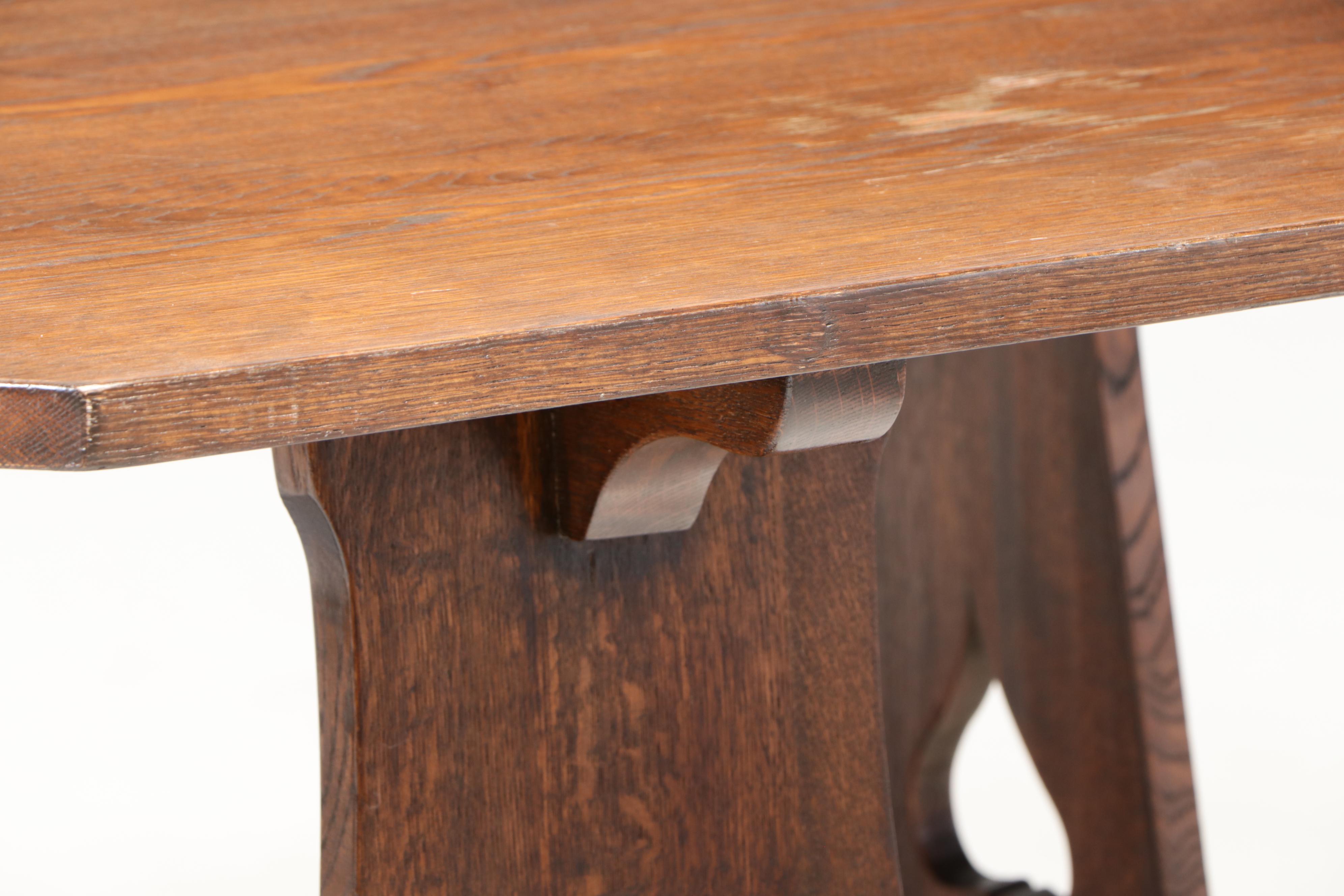 Arts and Crafts Style Oak Octagonal Library Table, Manner of Limbert's ...