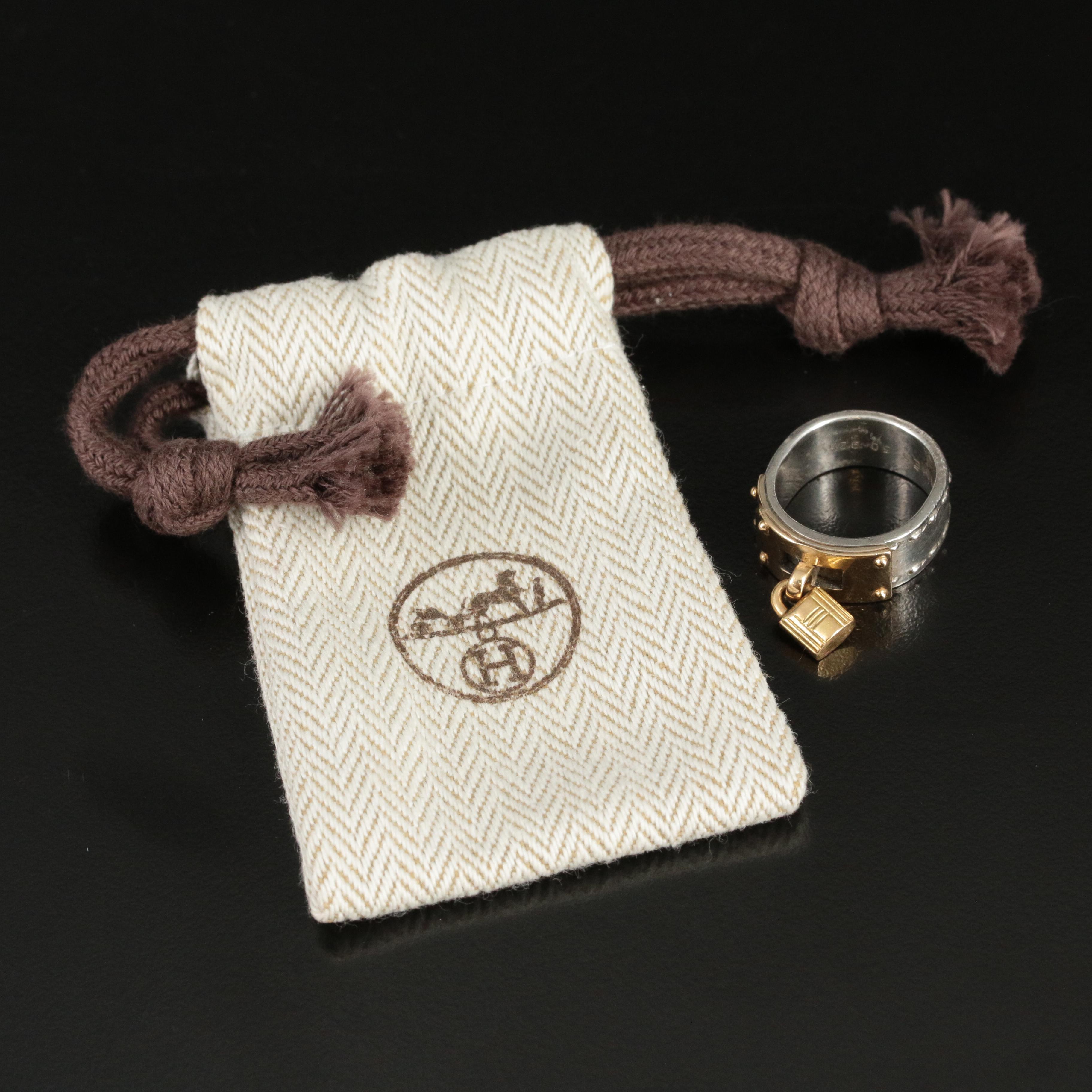 Vintage Hermès "Cadena" Sterling and 18K H Lock Band | EBTH