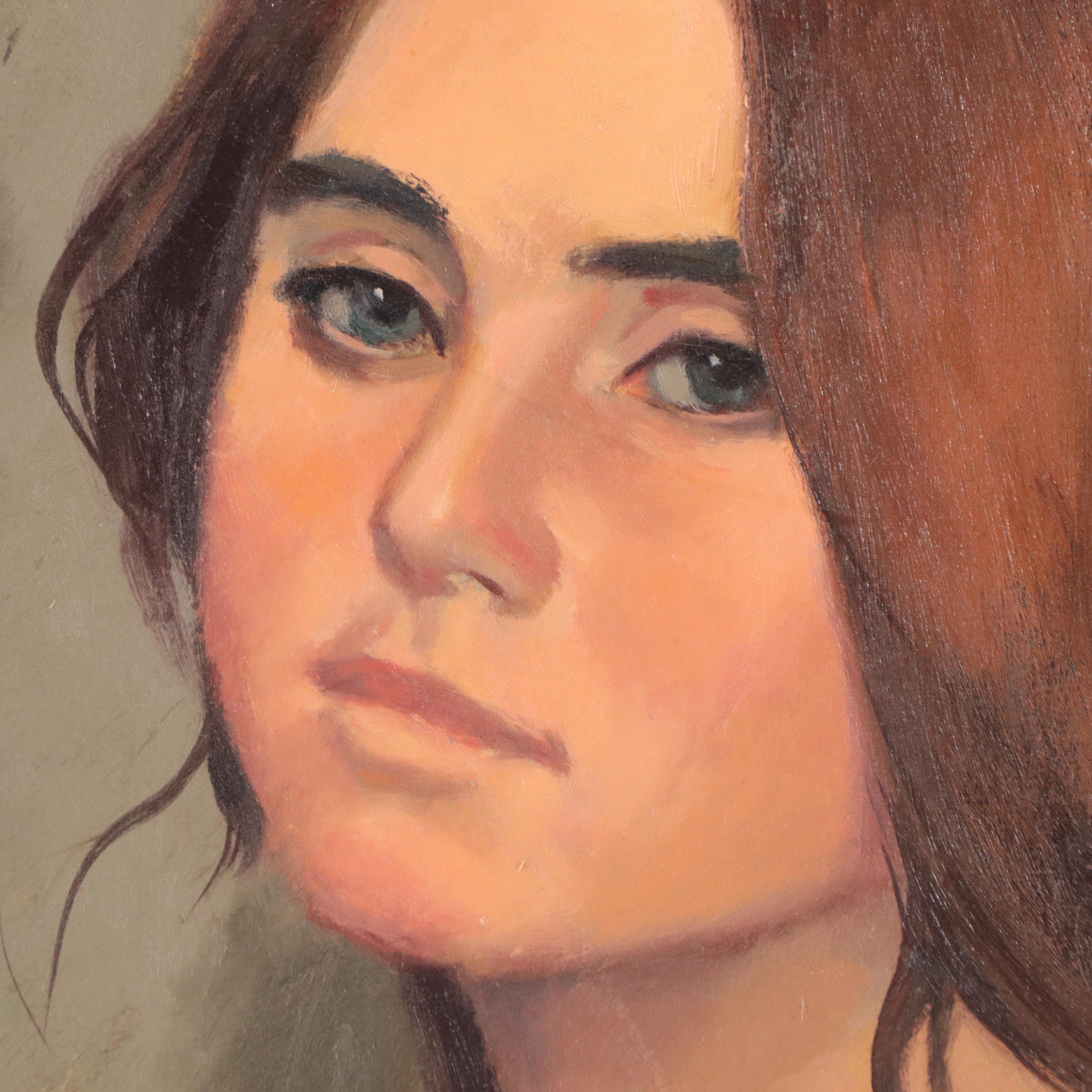 Jade Fon Oil Painting Portrait of Female Nude | EBTH