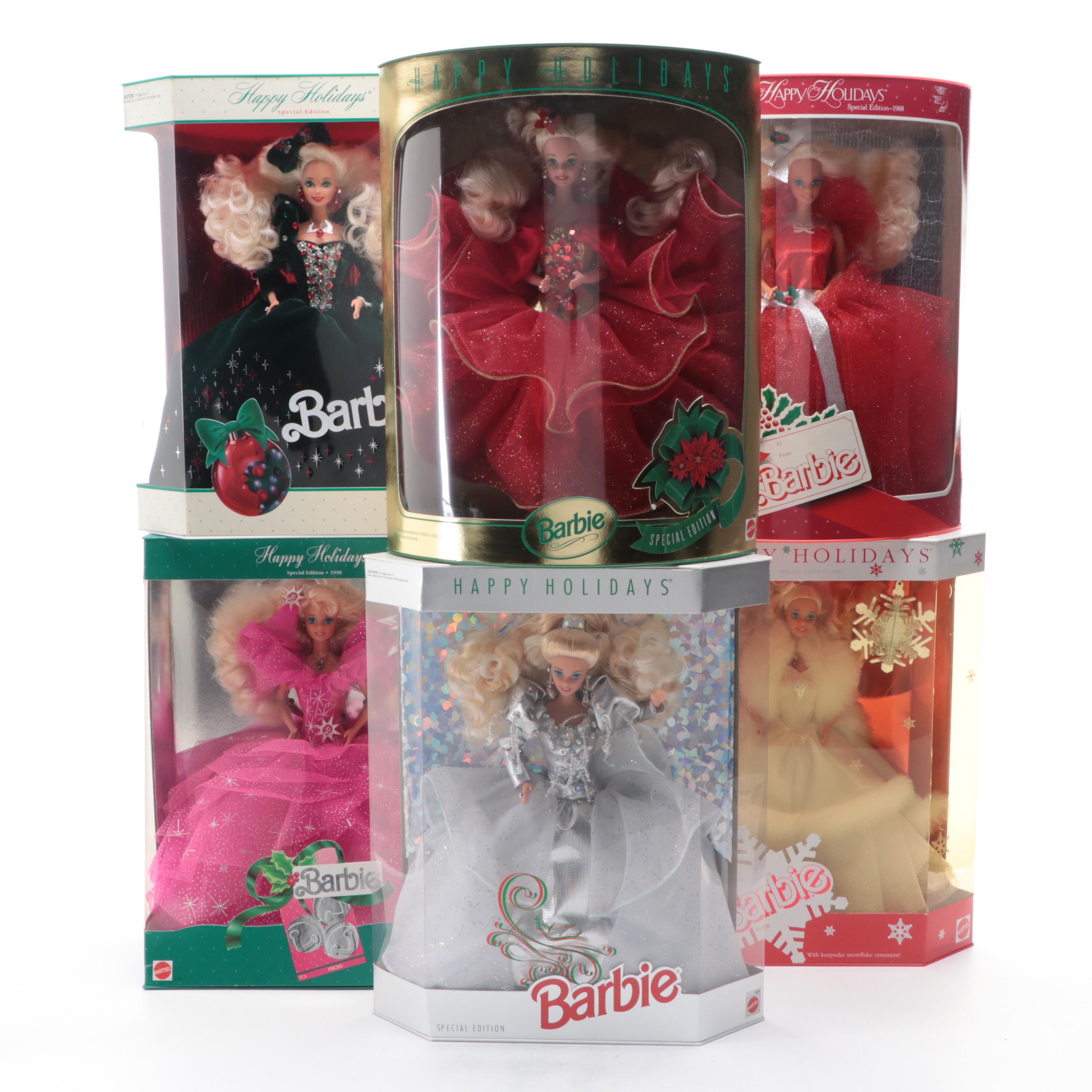 Mattel Special Edition "Happy Holidays" Barbie Dolls, 1988-1993 | EBTH