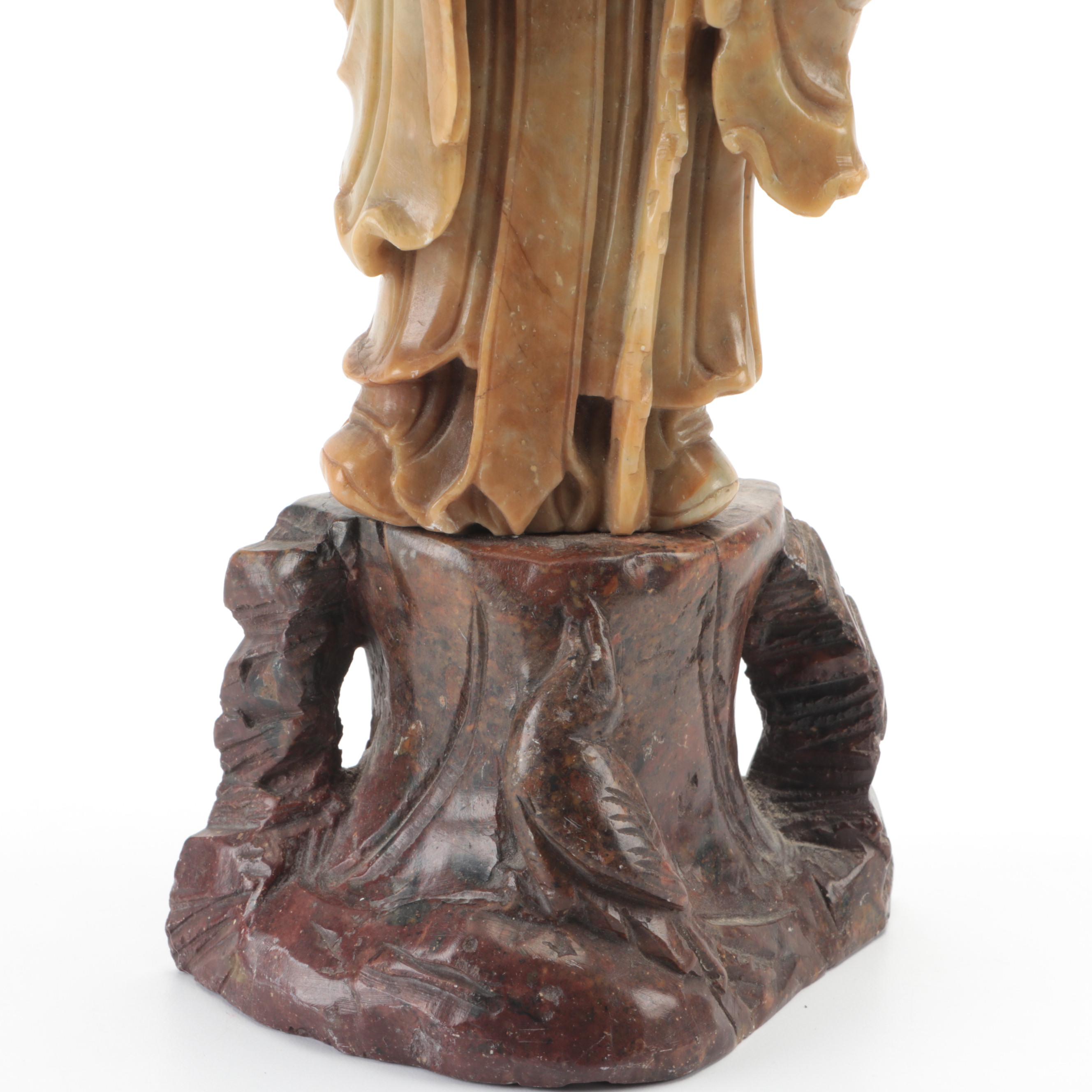 Chinese Soapstone Shou Lao Xing Sculpture | EBTH