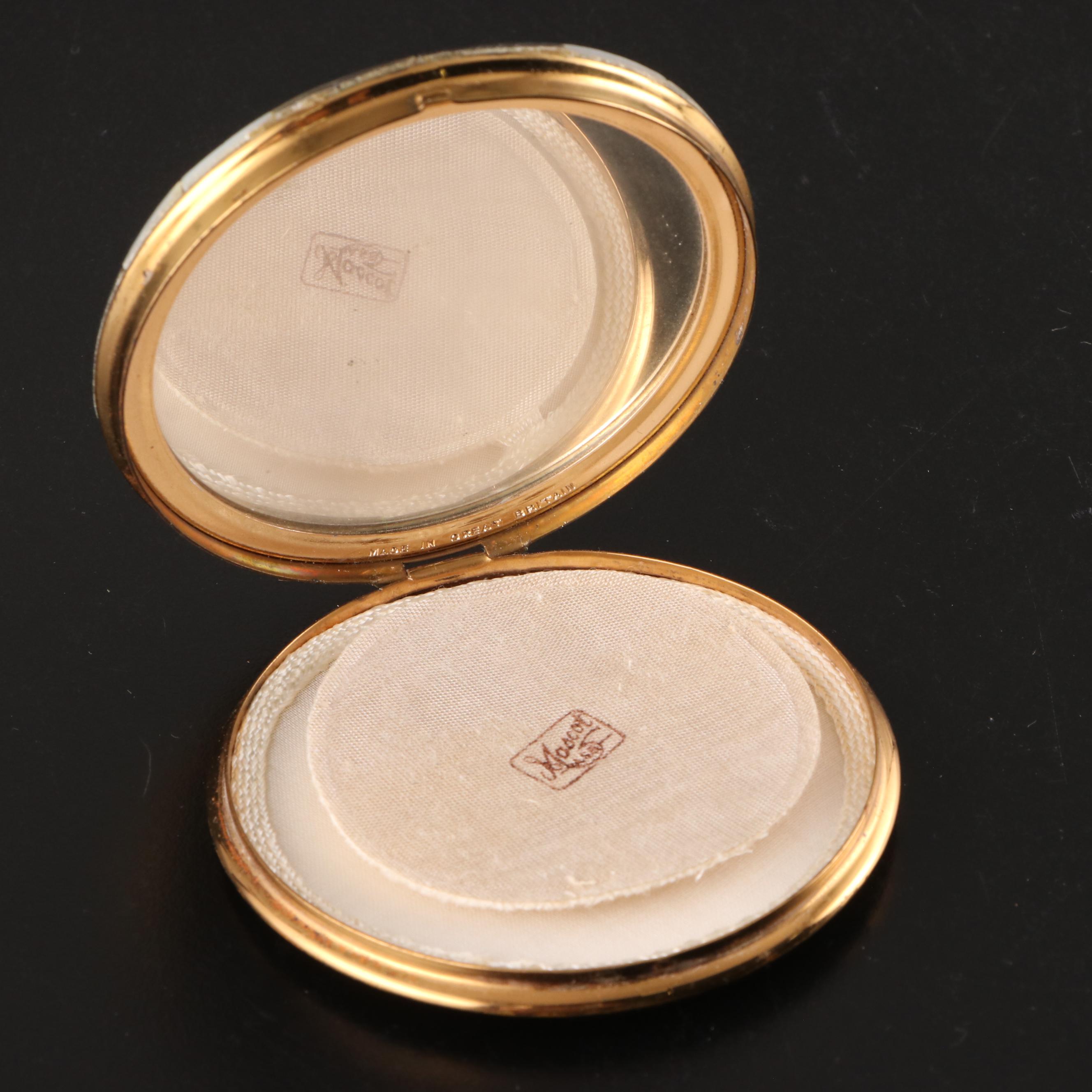 Mascot Compact with Abalone and Mother-of-Pearl Nativity Ornamentation ...