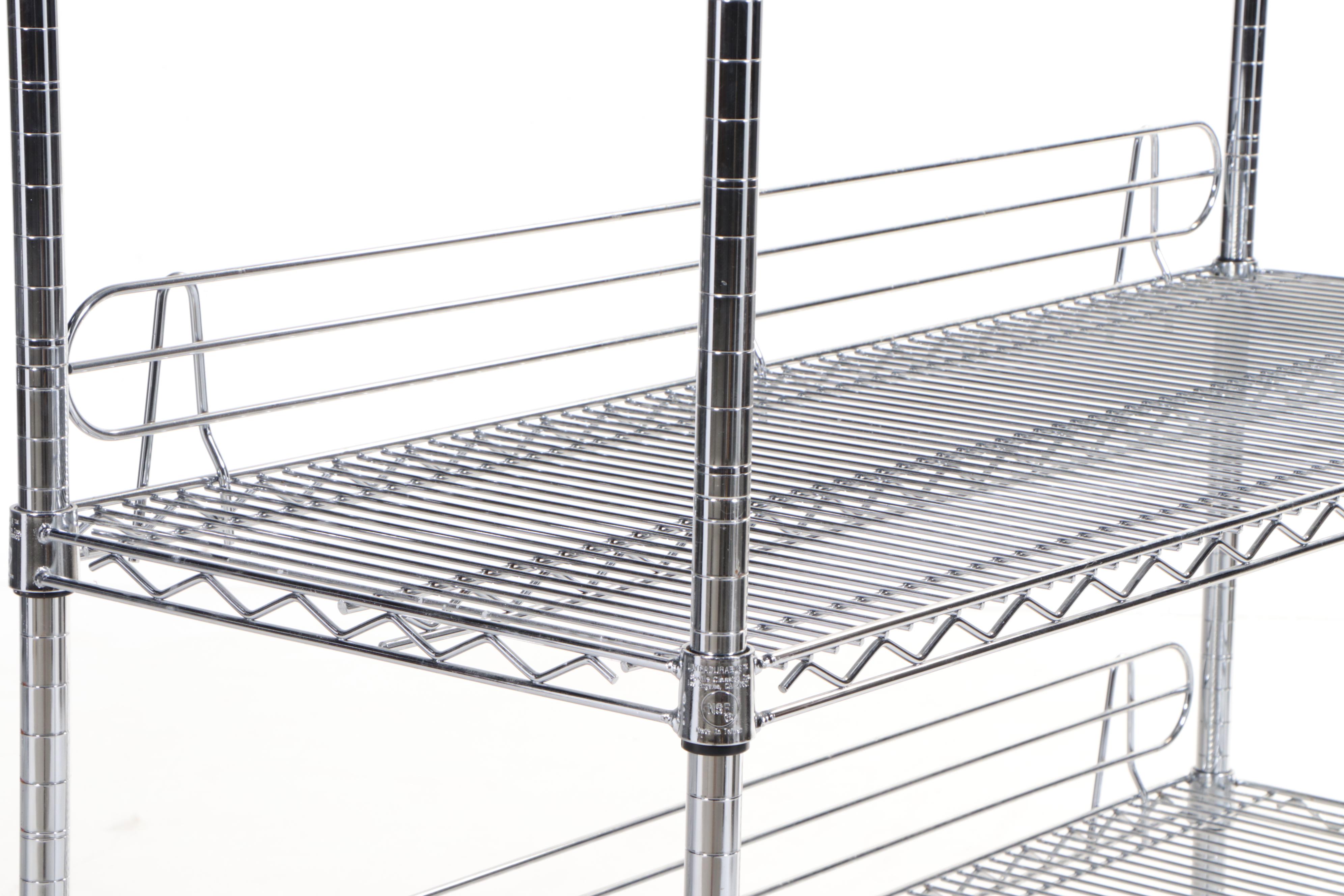Three Chrome Finished Metal Rolling Racks | EBTH