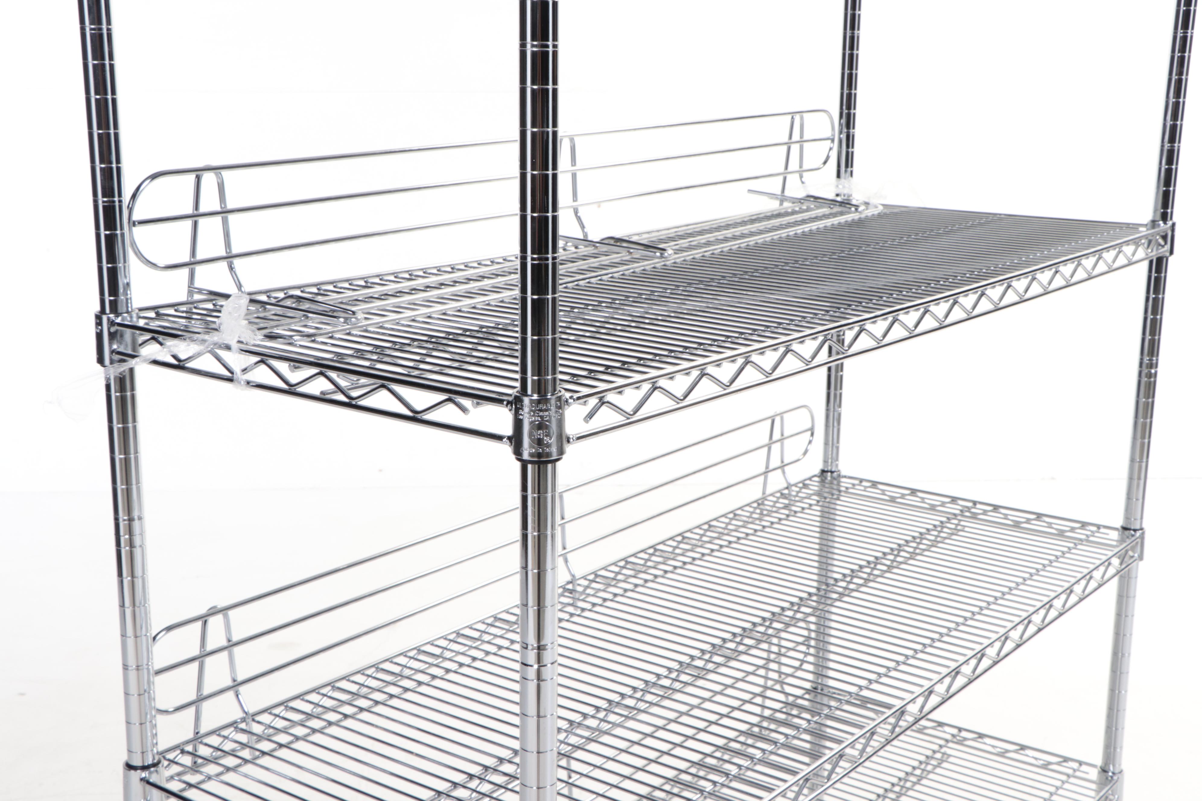Three Chrome Finished Metal Rolling Racks | EBTH
