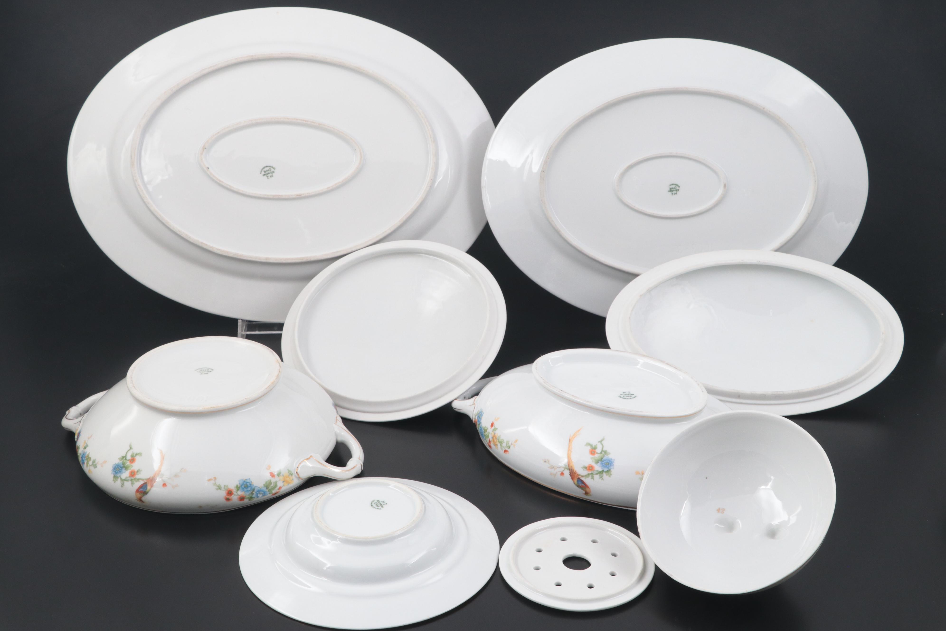 Altrohlau "Golden Pheasant" Porcelain Dinnerware, Early to Mid-20th ...