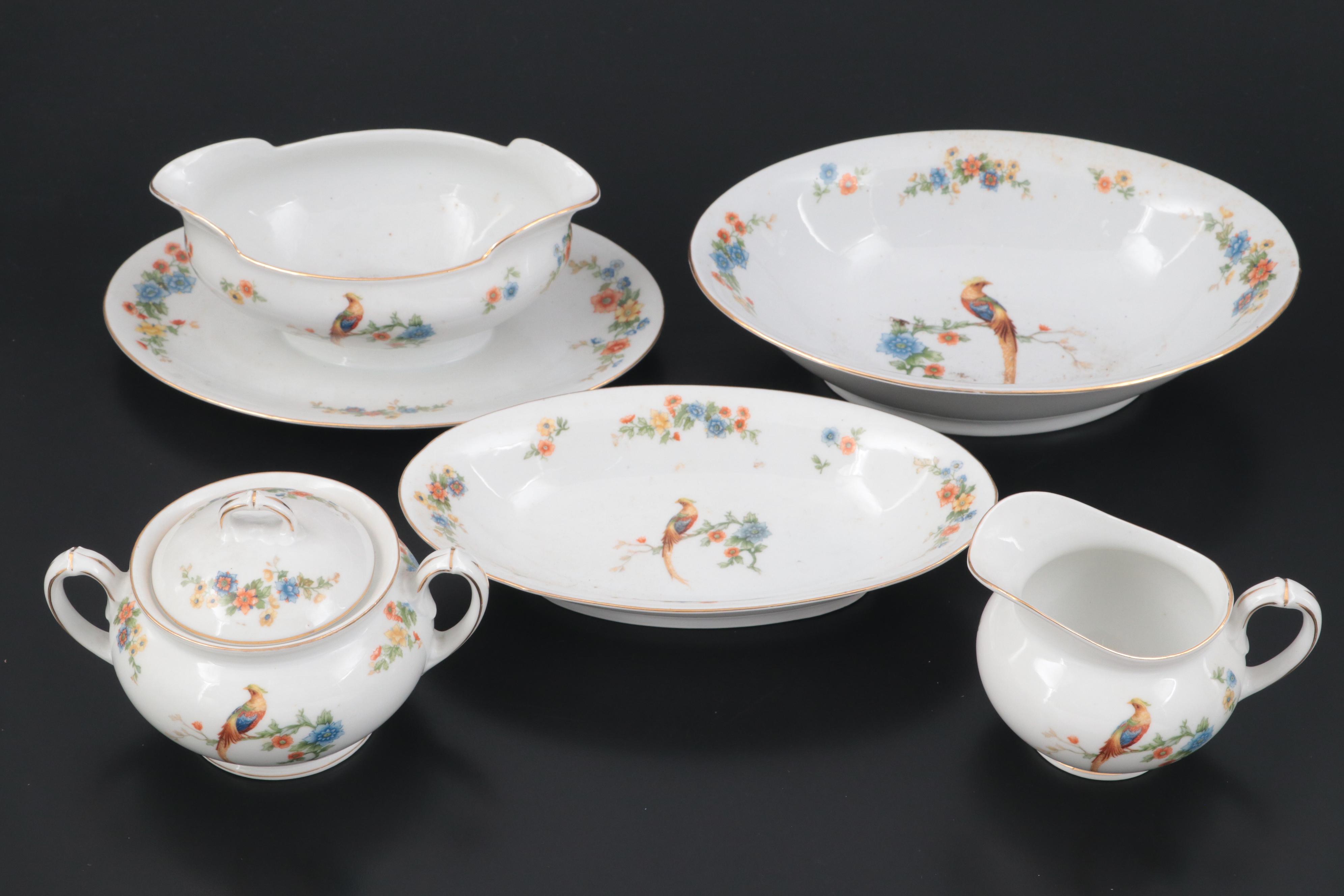 Altrohlau "Golden Pheasant" Porcelain Dinnerware, Early to Mid-20th ...