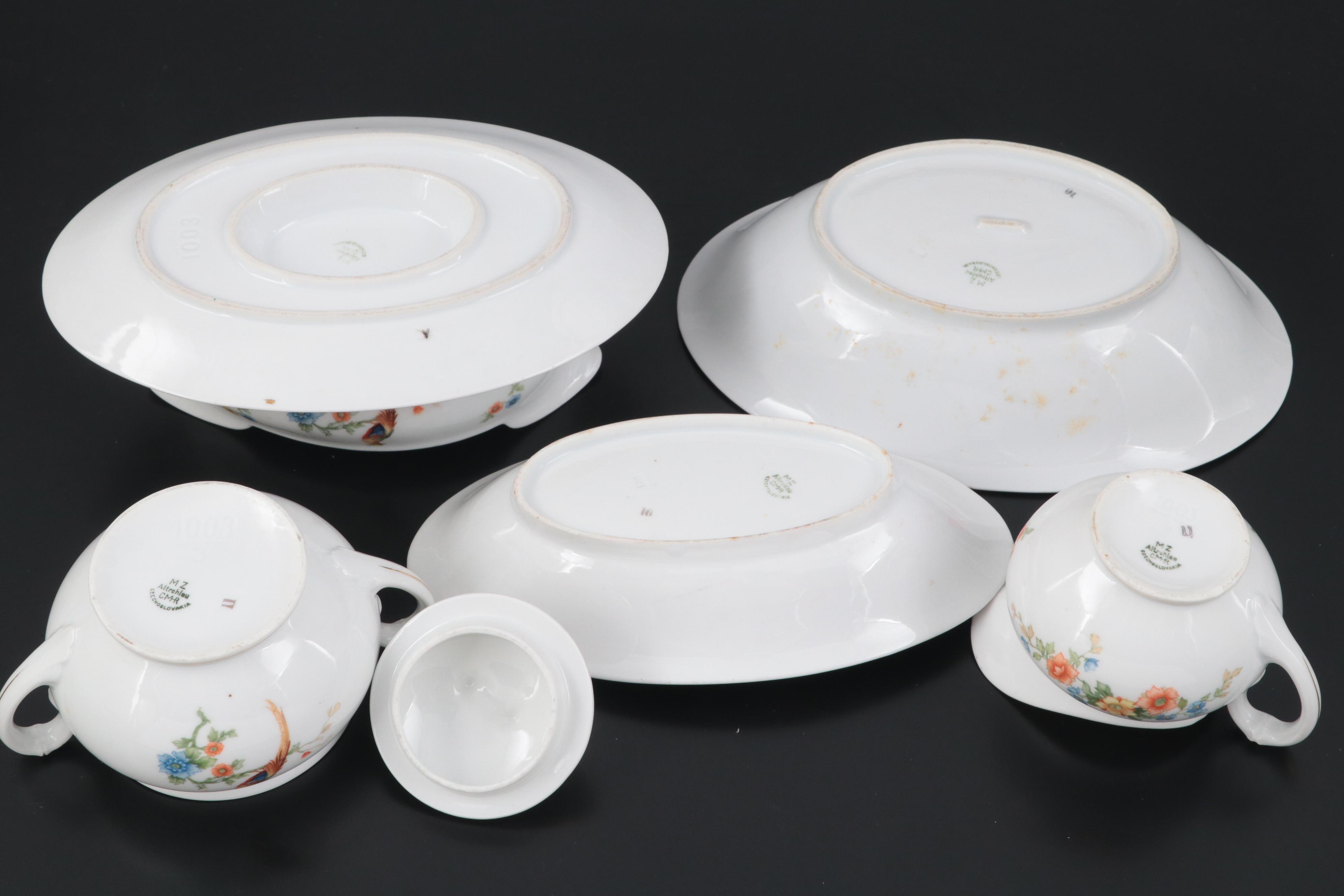 Altrohlau "Golden Pheasant" Porcelain Dinnerware, Early to Mid-20th ...