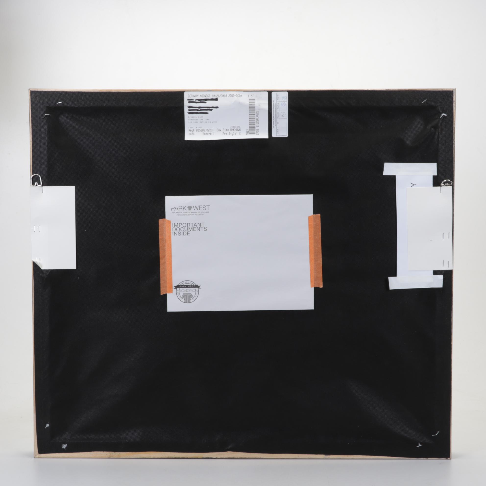 Matt Beyrer Dye Sublimation Print on Wood "Remember the Time," 2017 | EBTH