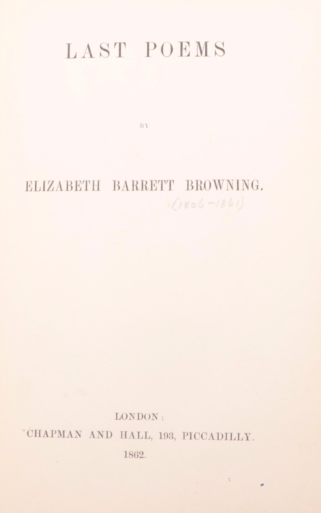 First Edition "Poems Before Congress" and More by Elizabeth Barrett ...