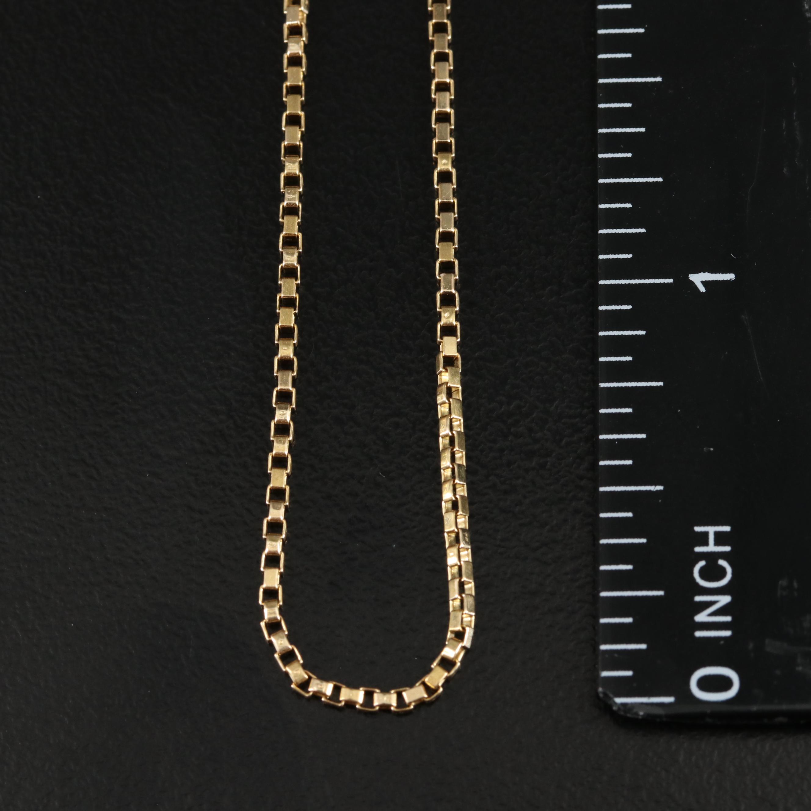 18K Box Chain Necklace | EBTH