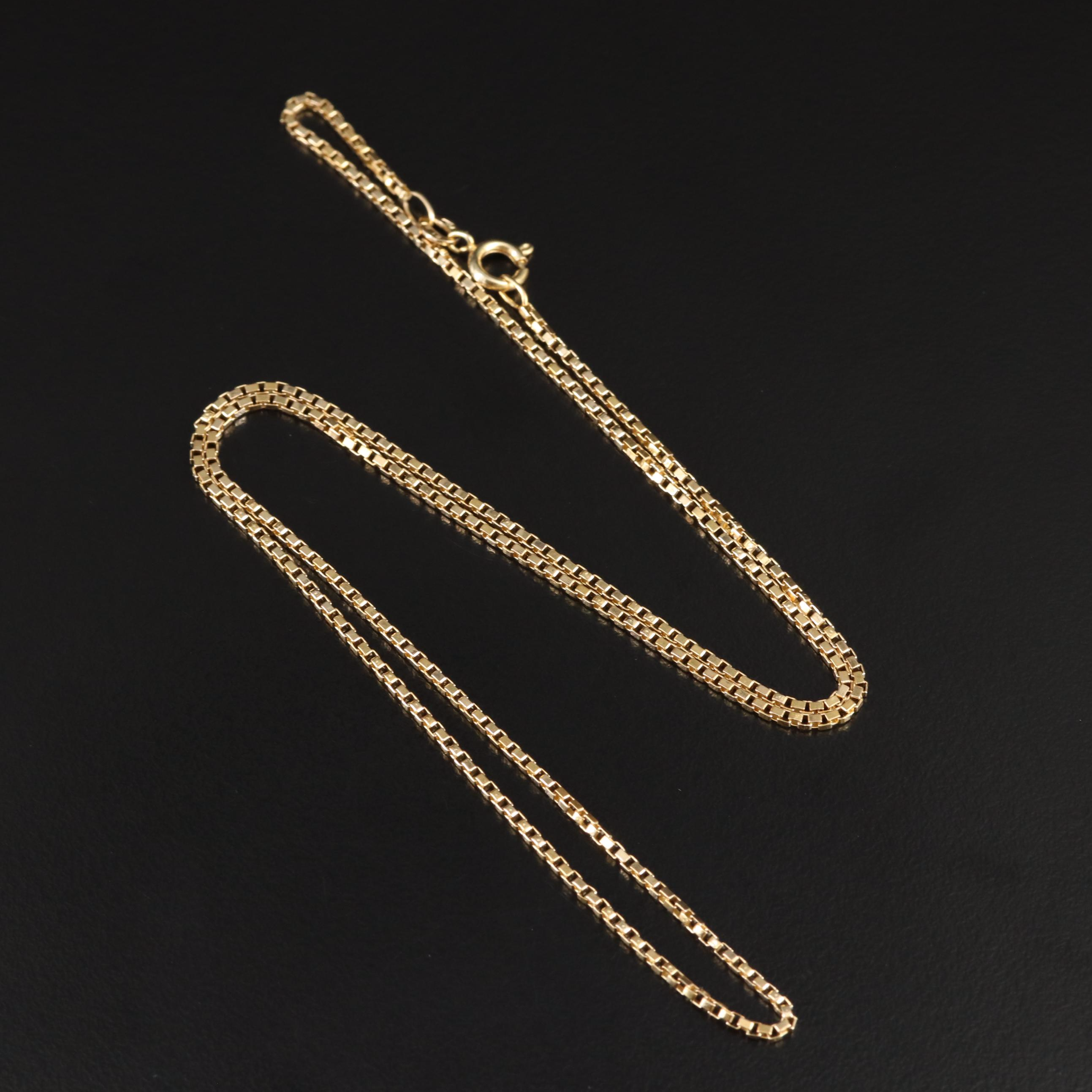 18K Box Chain Necklace | EBTH