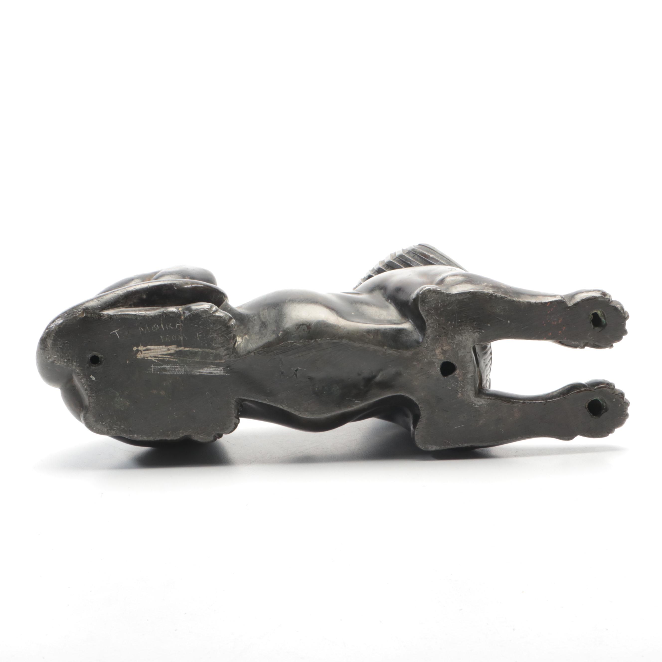 Egyptian Revival Style Metal Sphinx Figurine | EBTH