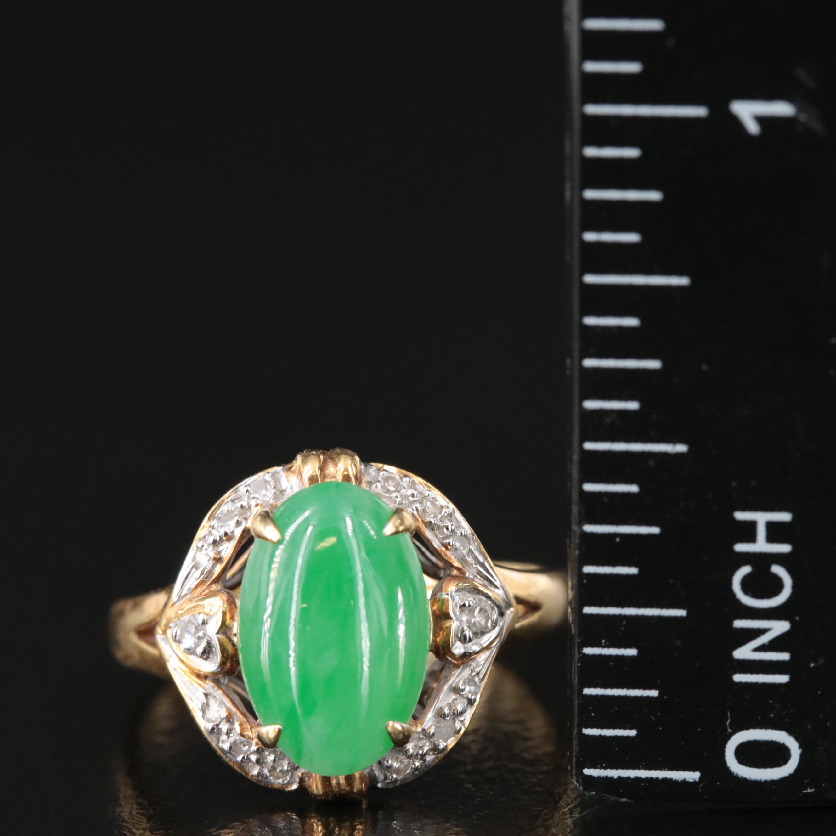 18K Jadeite and Diamond Ring | EBTH
