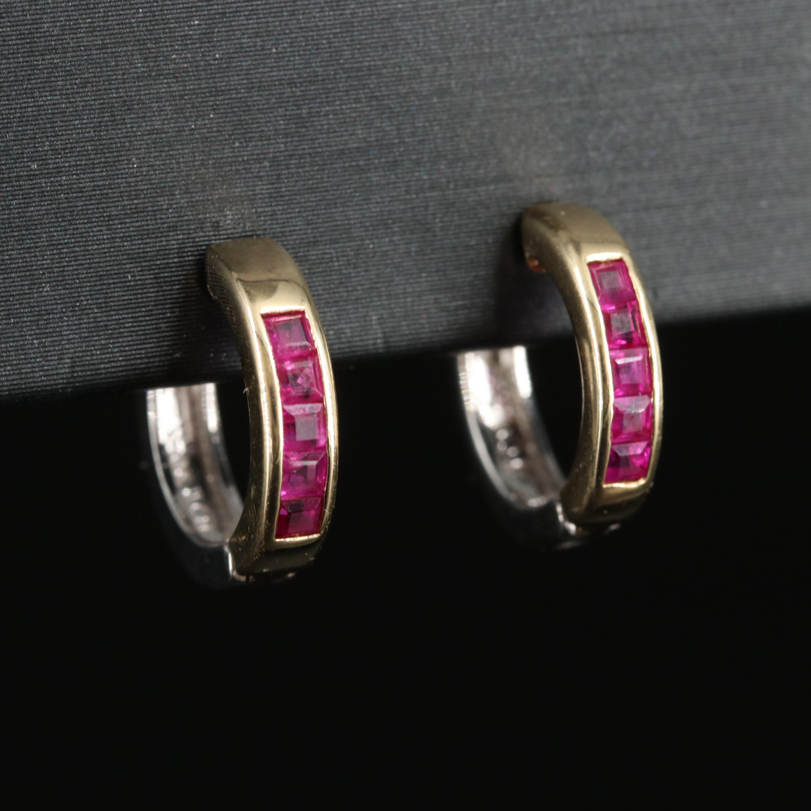 10K Ruby Small Hoops | EBTH