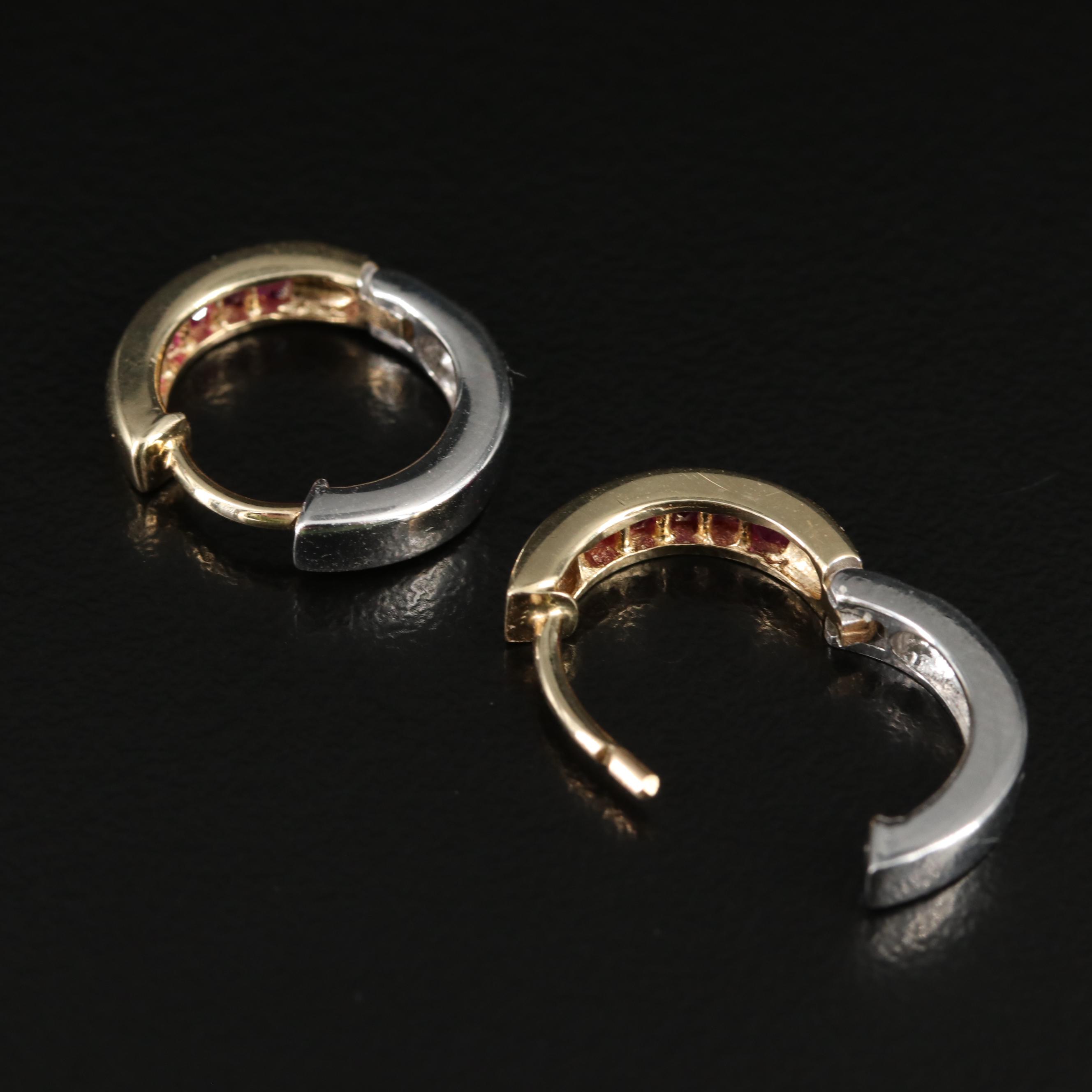 10K Ruby Small Hoops | EBTH
