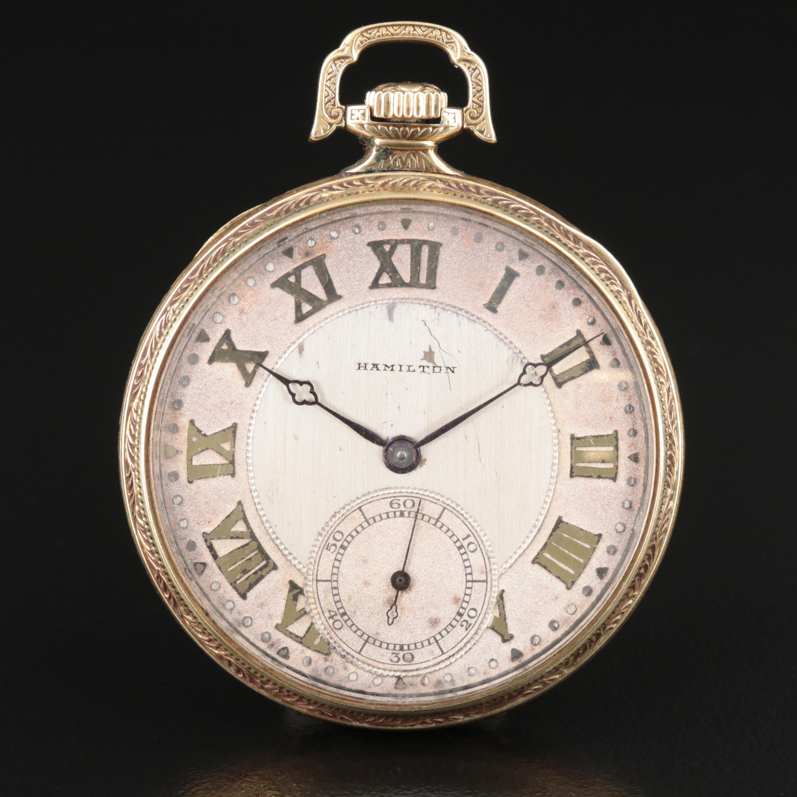 1928 Hamilton Gold-Filled Pocket Watch | EBTH