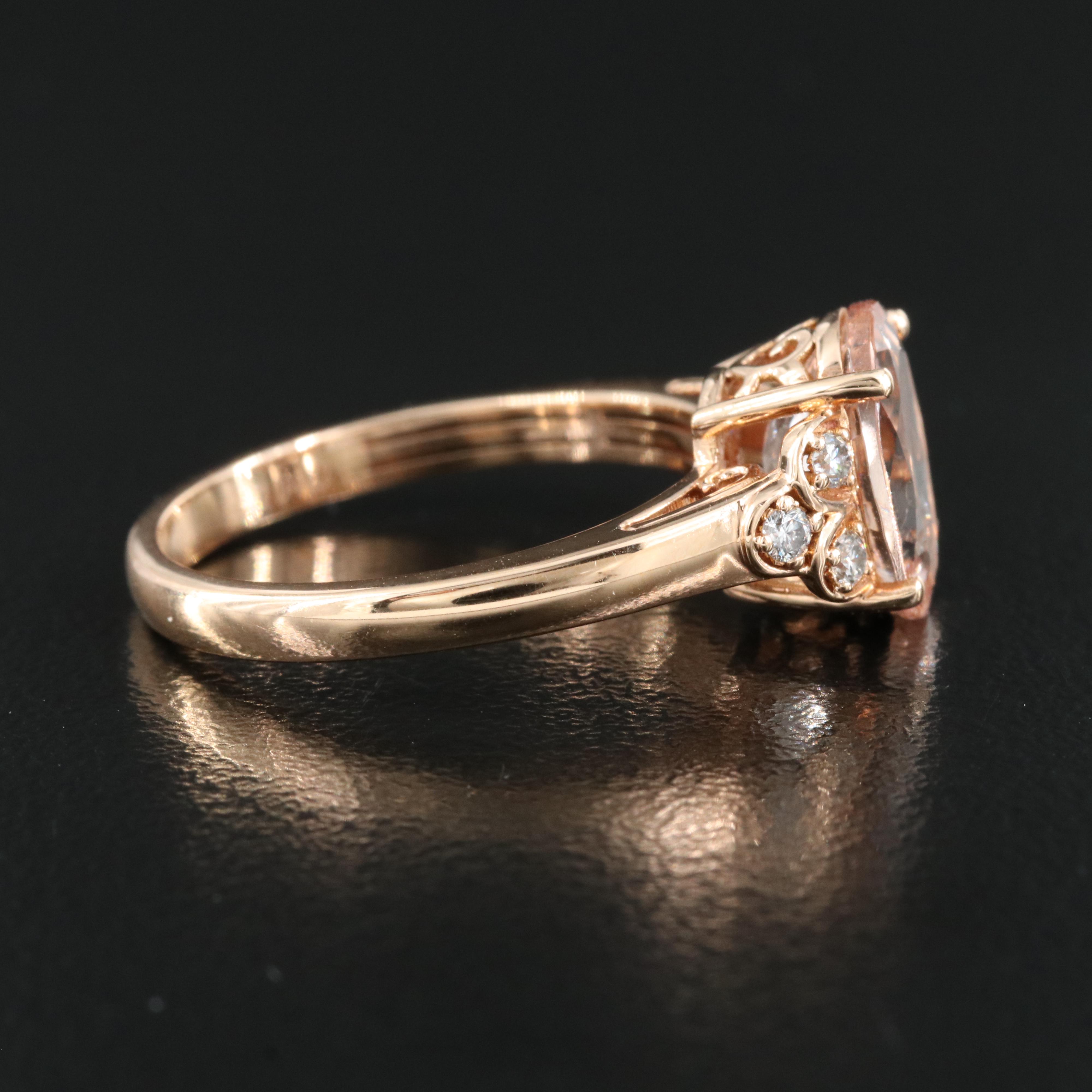 Chromia 18K Rose Gold Morganite and Diamond Ring | EBTH