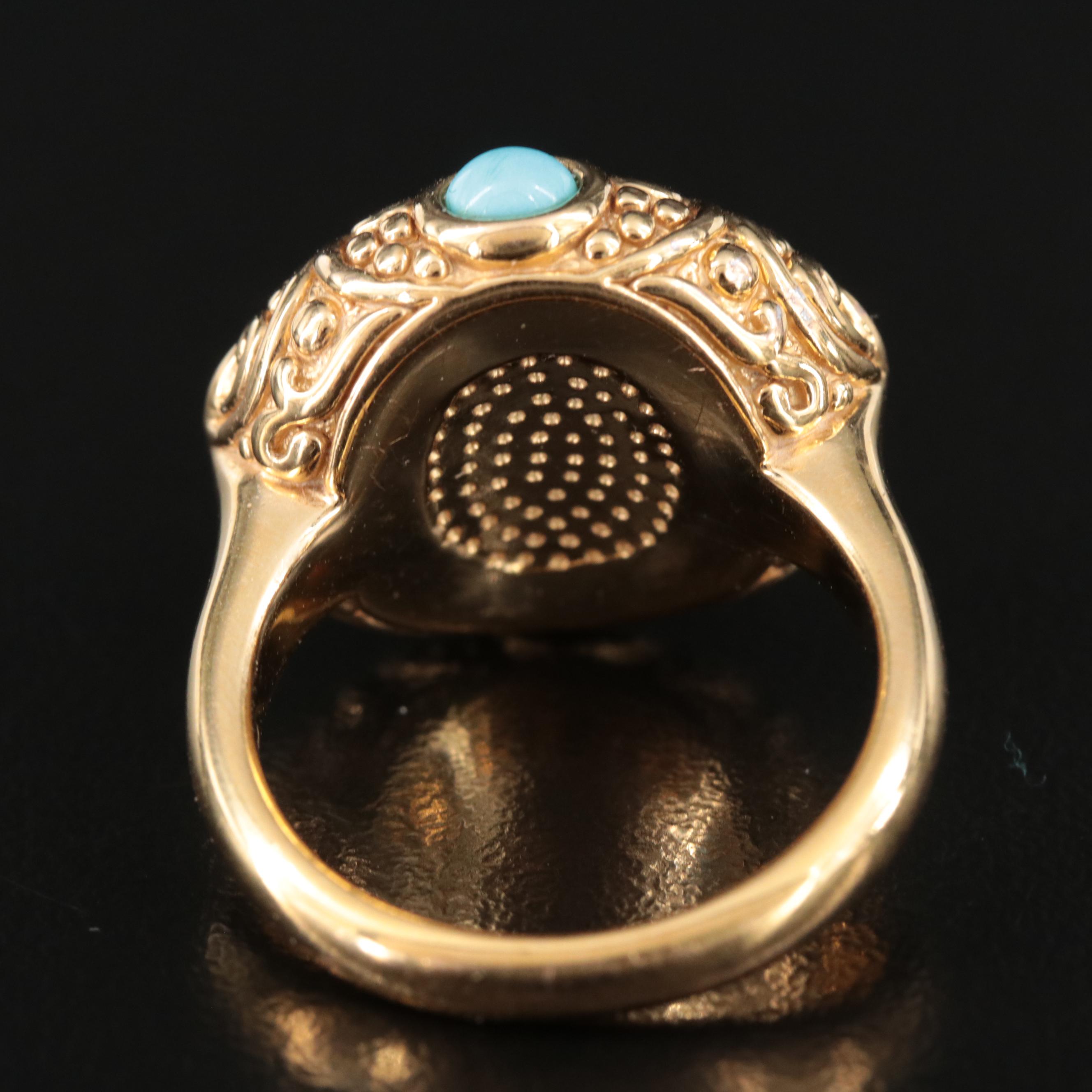 14K Amethyst and Turquoise Electroform Ring | EBTH