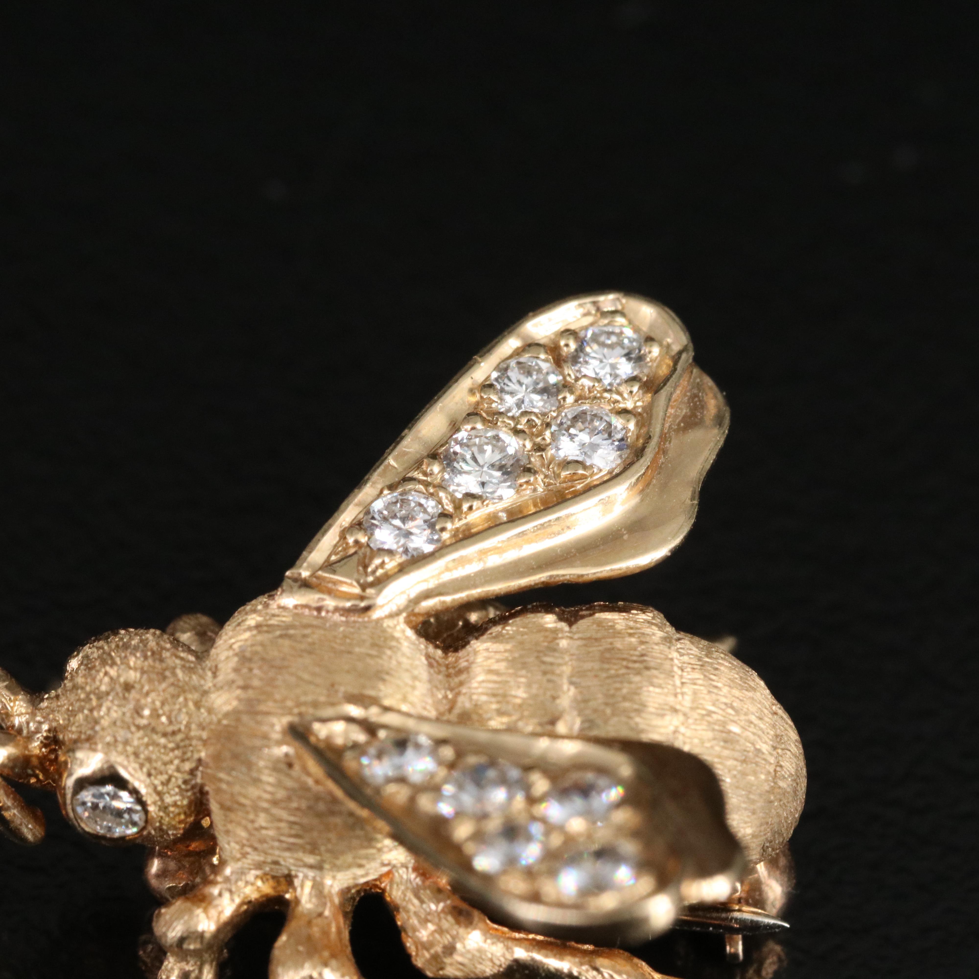 Dan Frere 14K 0.38 CTW Diamond Bee Pin | EBTH